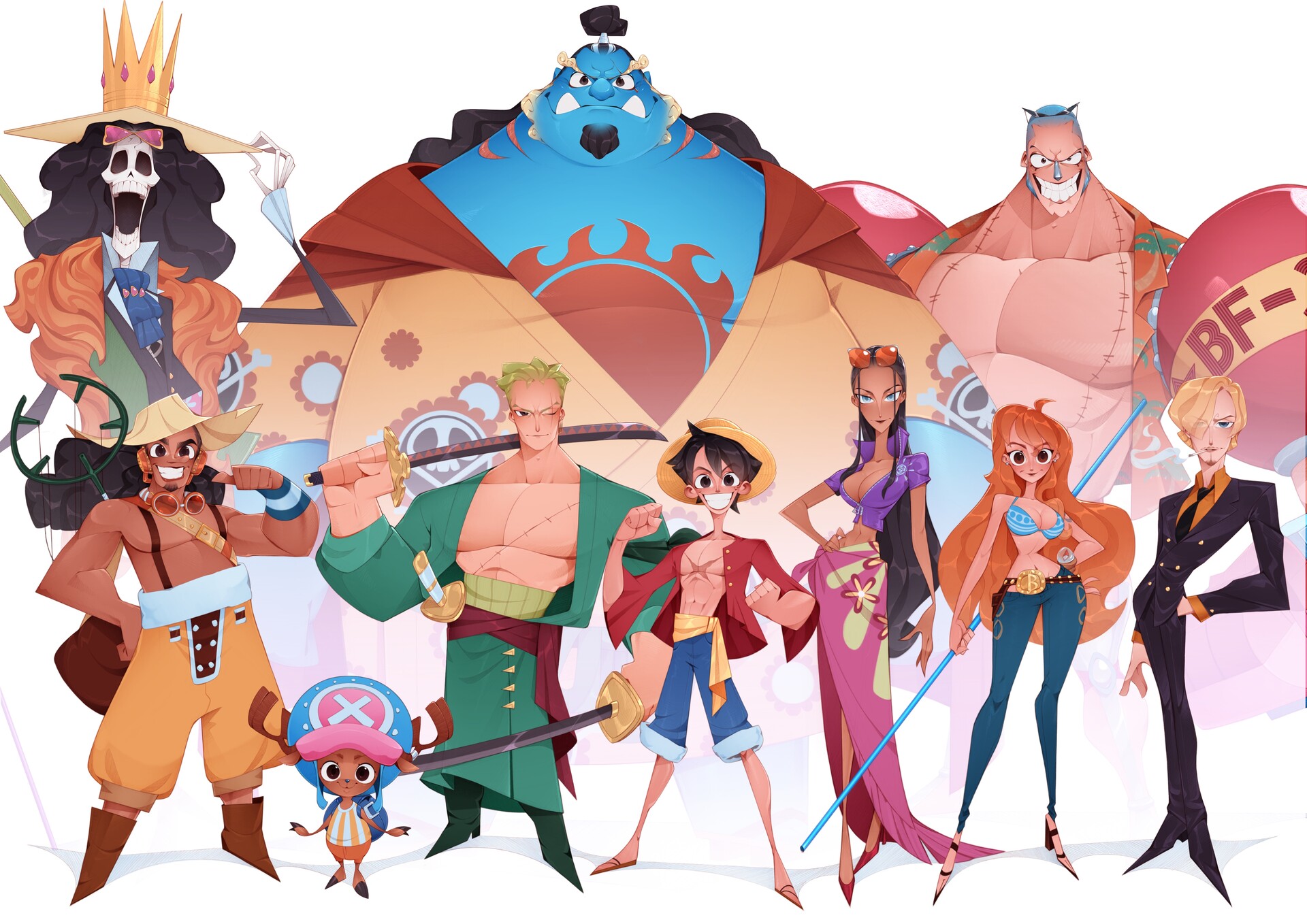 straw hat team drawing