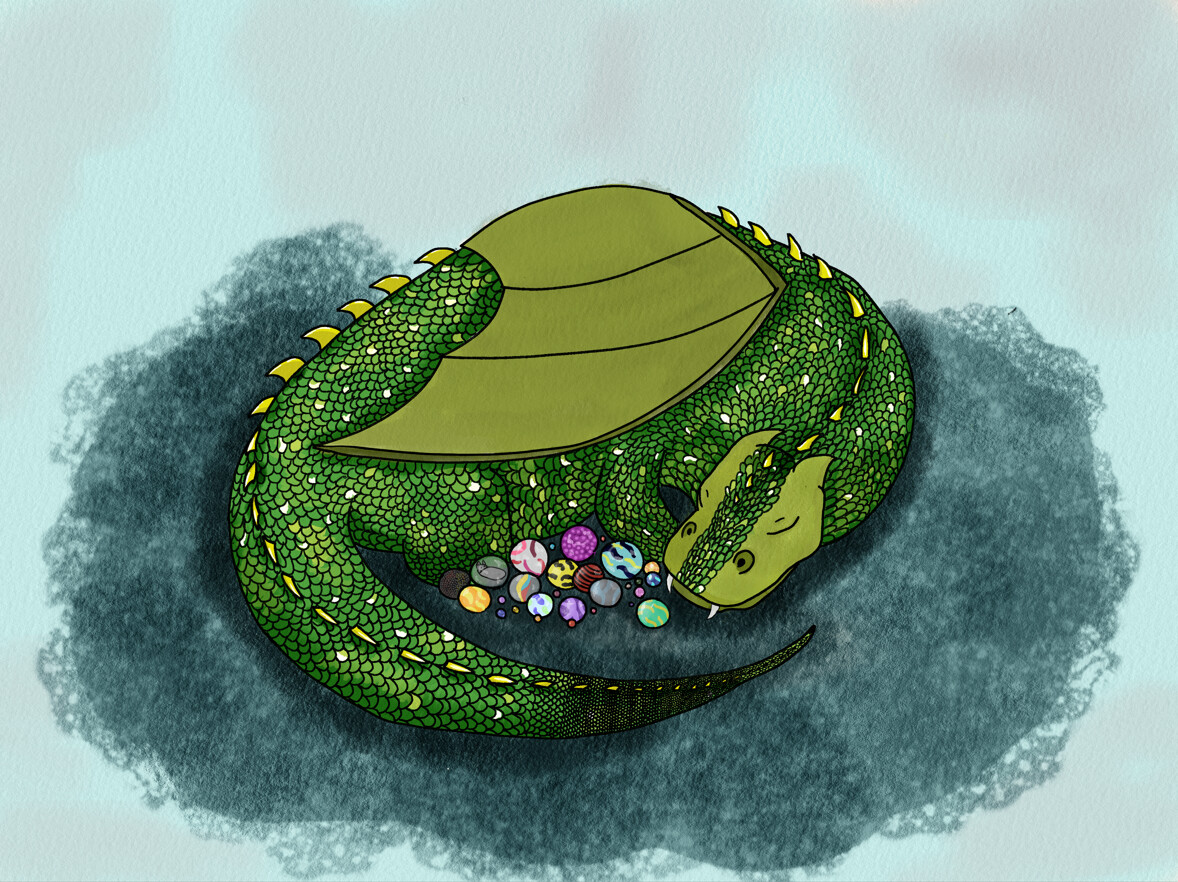 ArtStation - Sleeping Dragon with Marbles