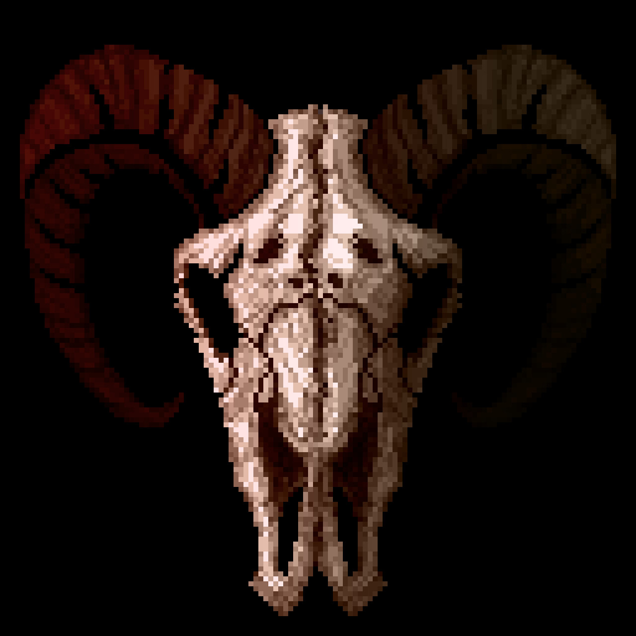 ArtStation - Ram Skull Pixel Art