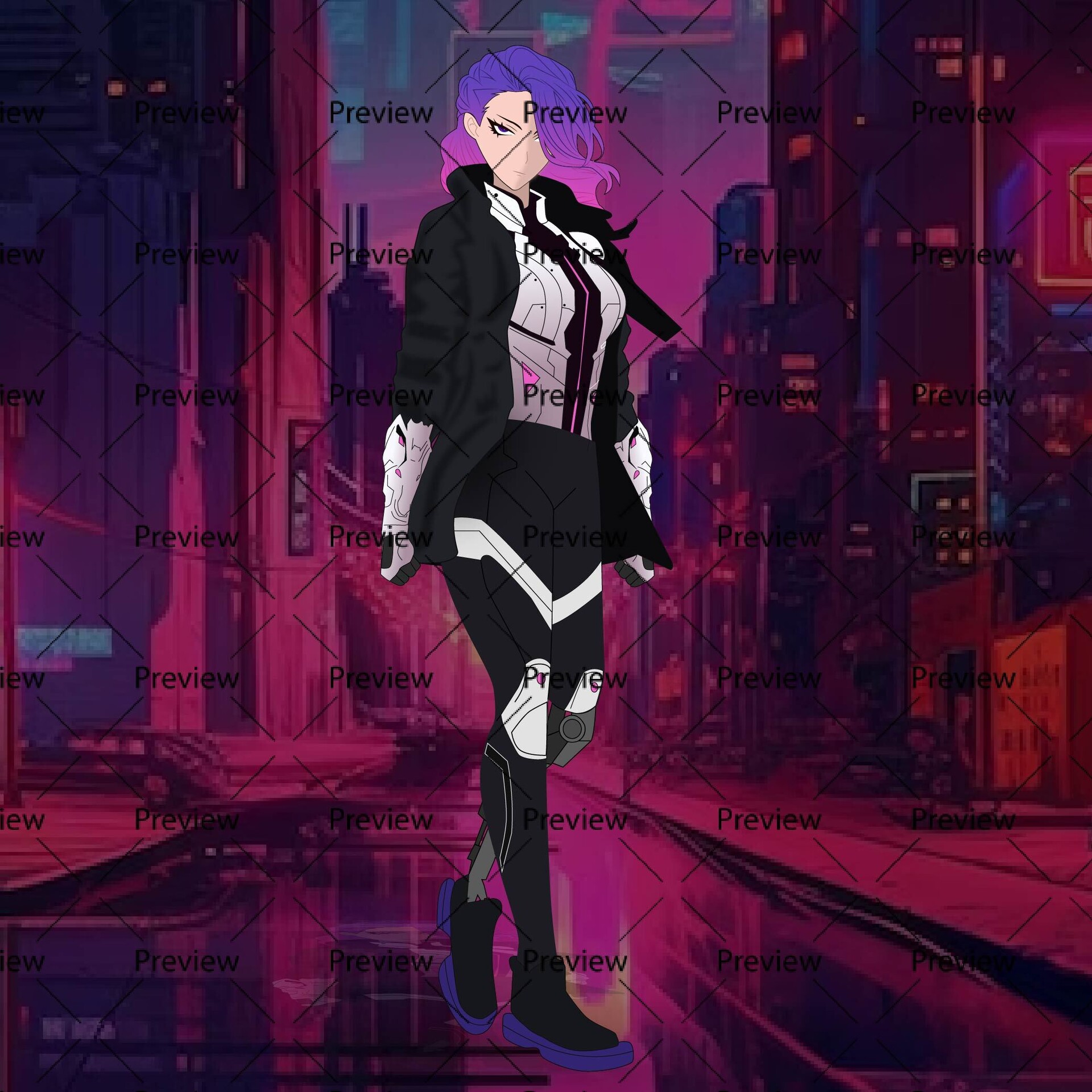 ArtStation - Cyberpunk style OC