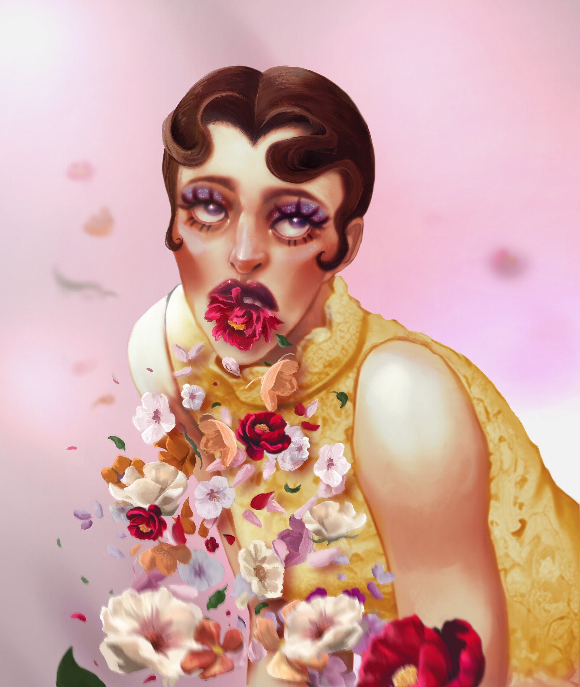 ArtStation - Woman Puking Flowers