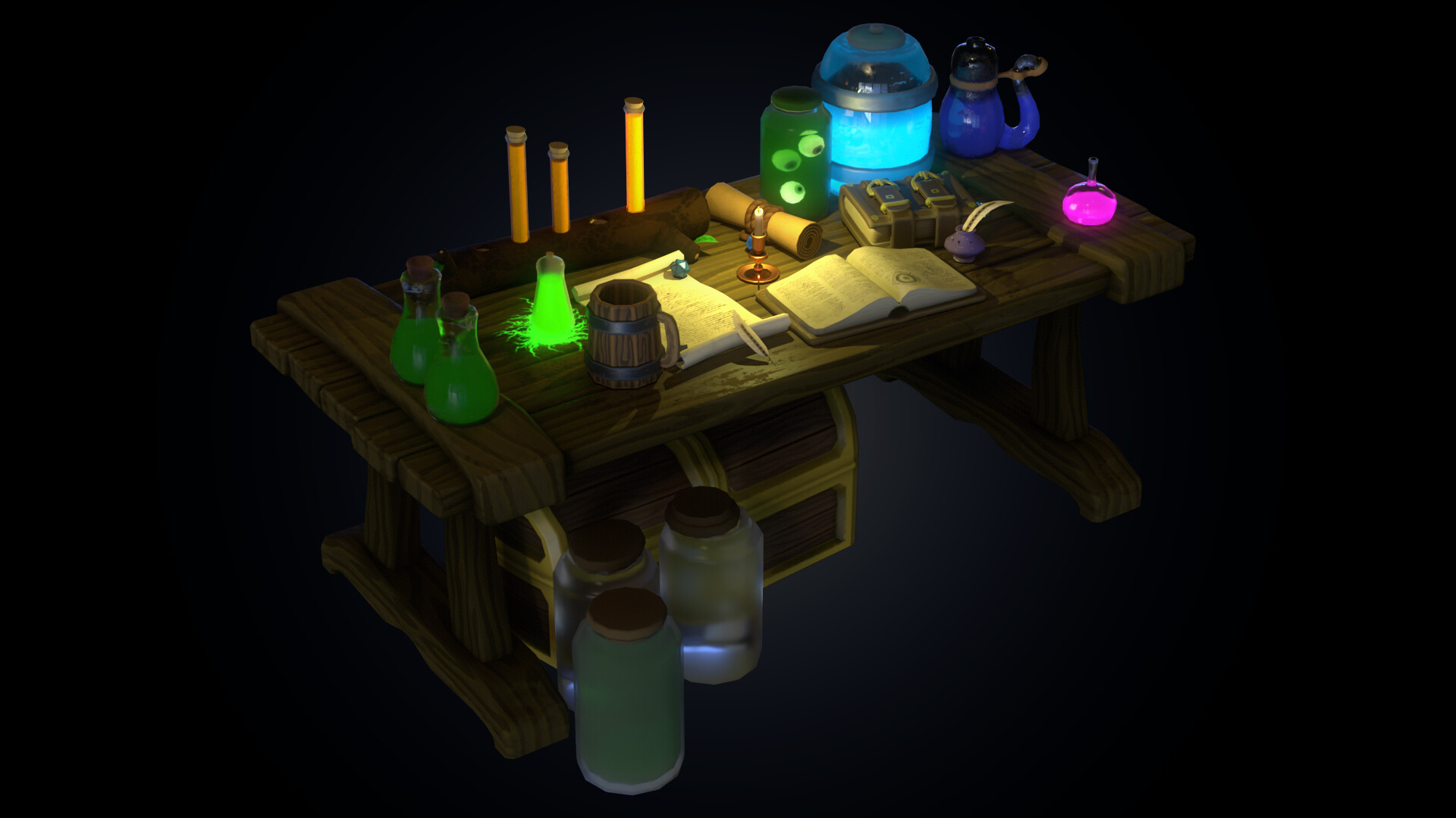 ArtStation - Stylized Fantasy Alchemist Table