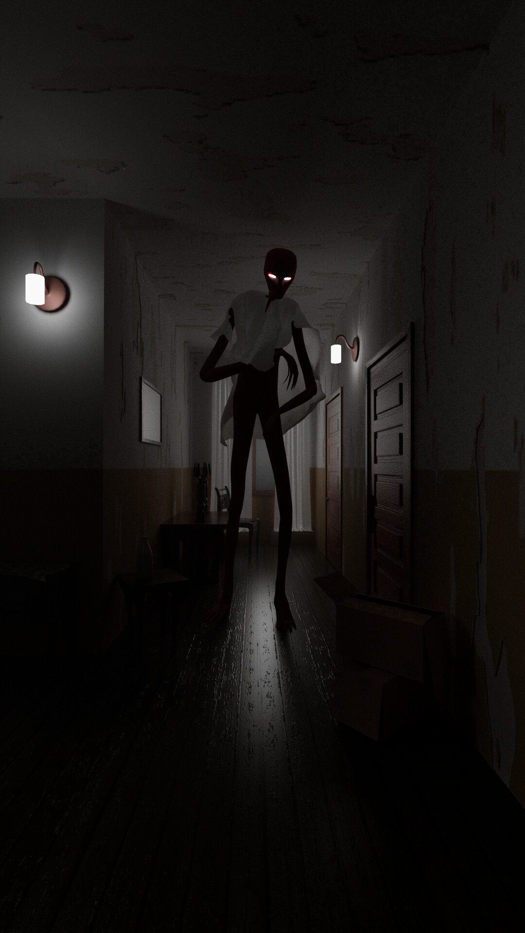 ArtStation - Lighting and shading of Horror Hall