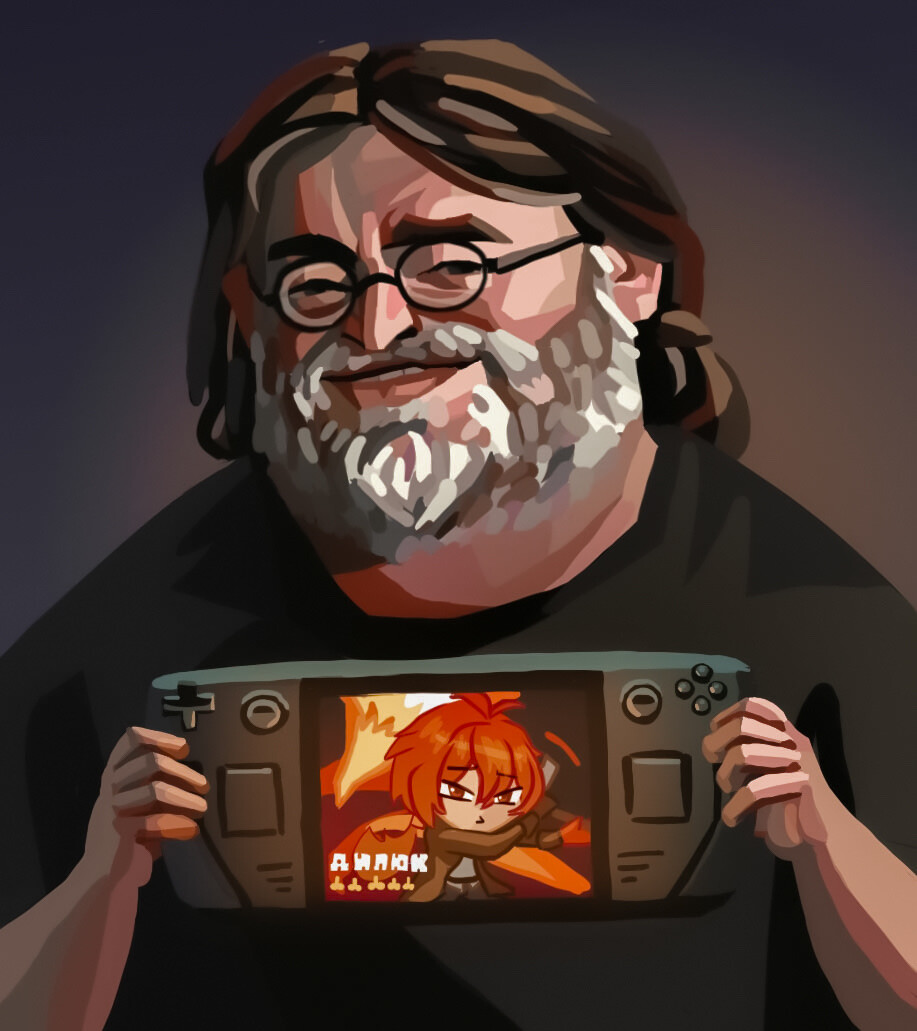 ArtStation - Gabe Newell cartoon