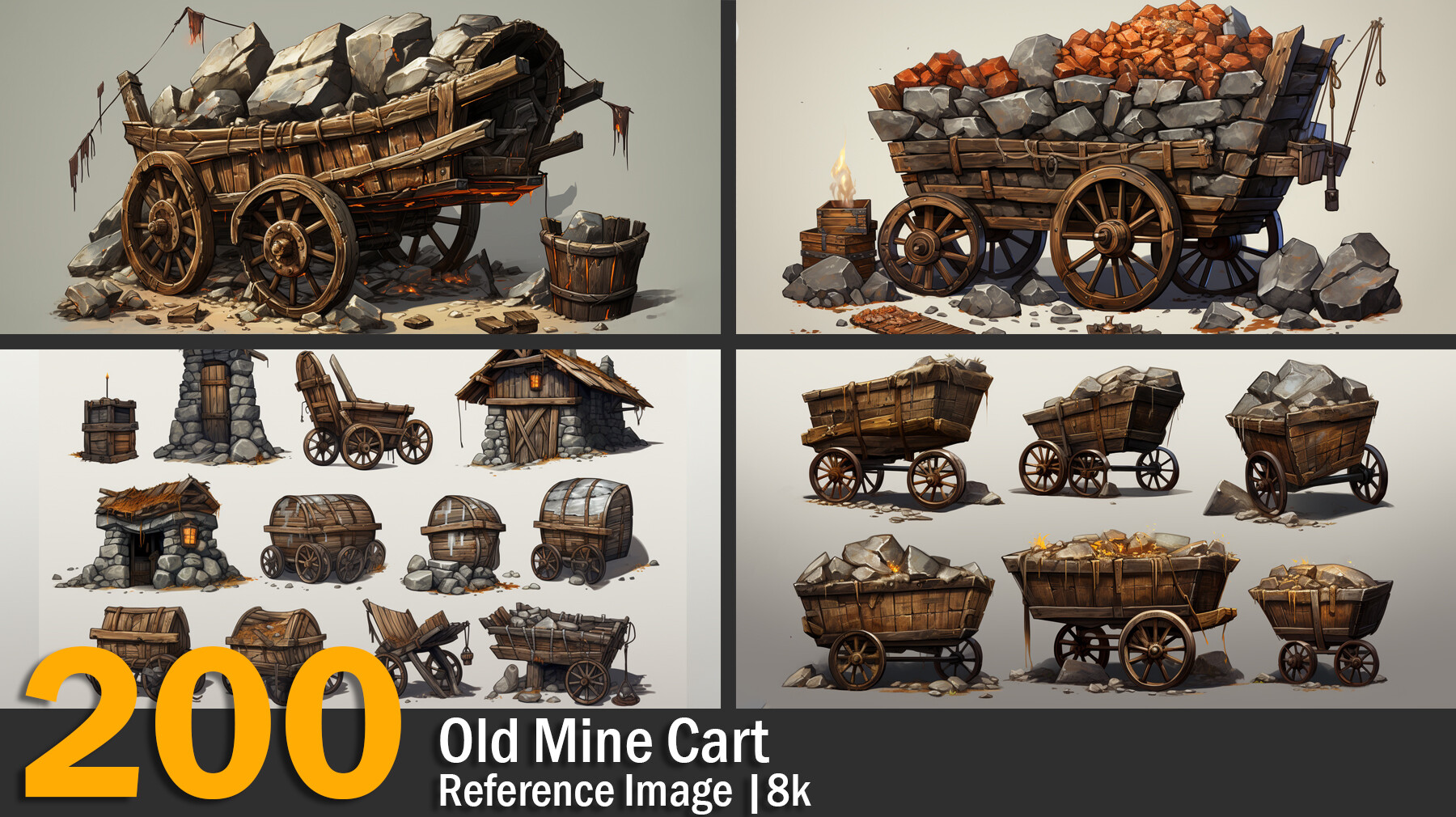 Lumière - Old Mine Cart | Reference Images | 8K