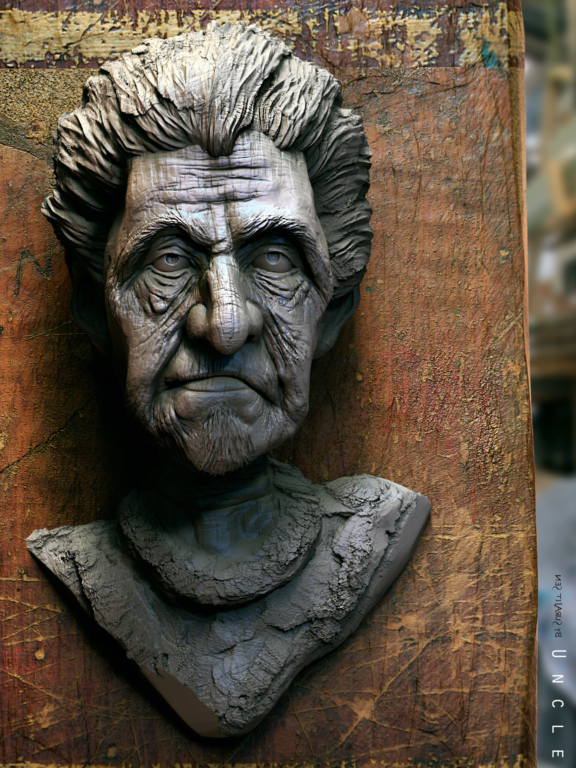 ArtStation - Uncle - Digital Sculpture by Surajit Sen