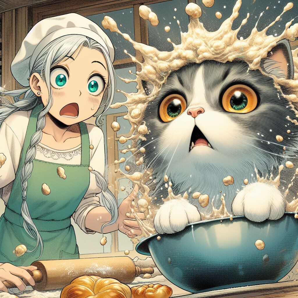ArtStation - Manga Cat Causes Chaos in Kitchen