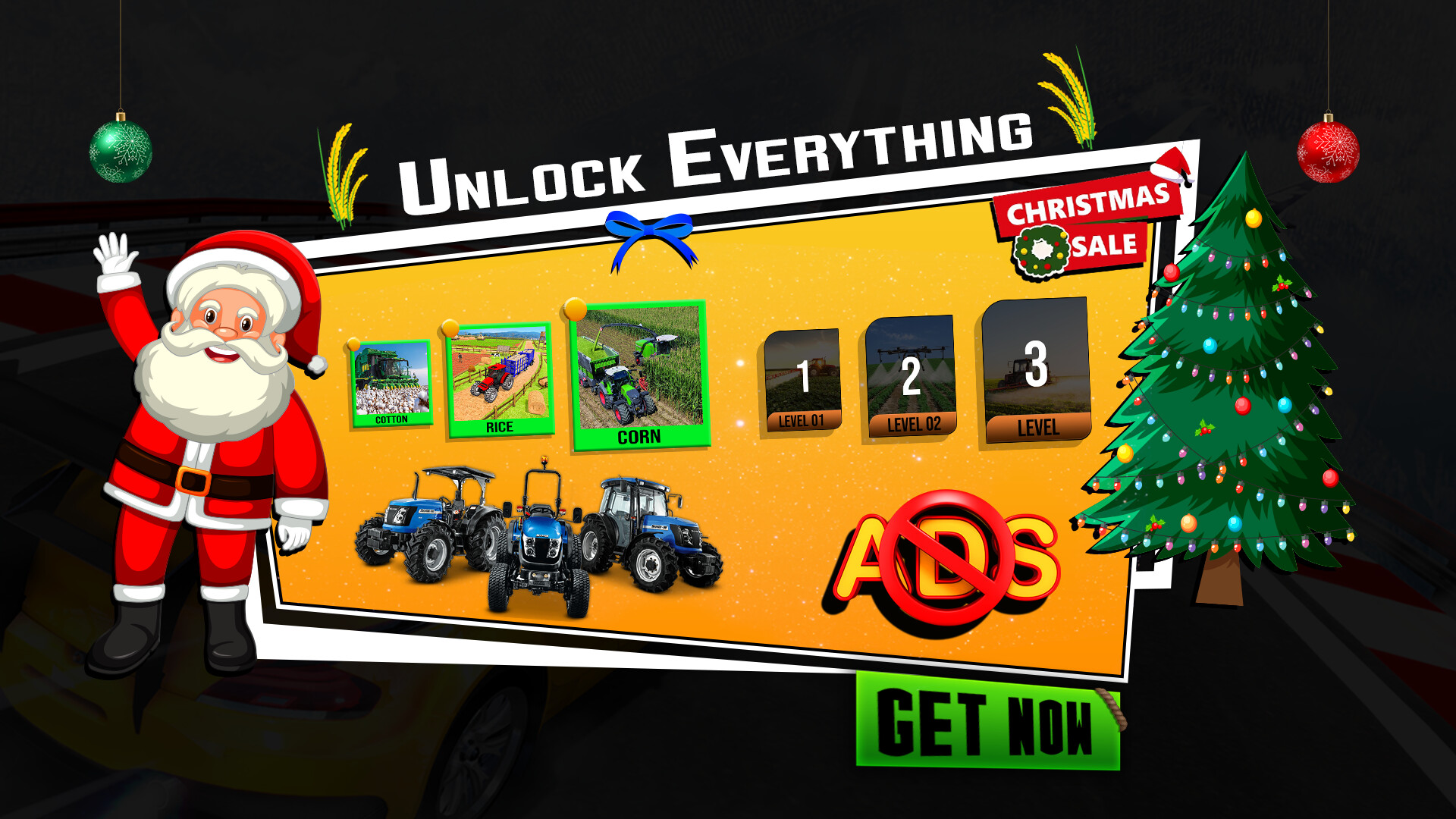 ArtStation - Christmas In App Panels_Tractor Farming Game UI