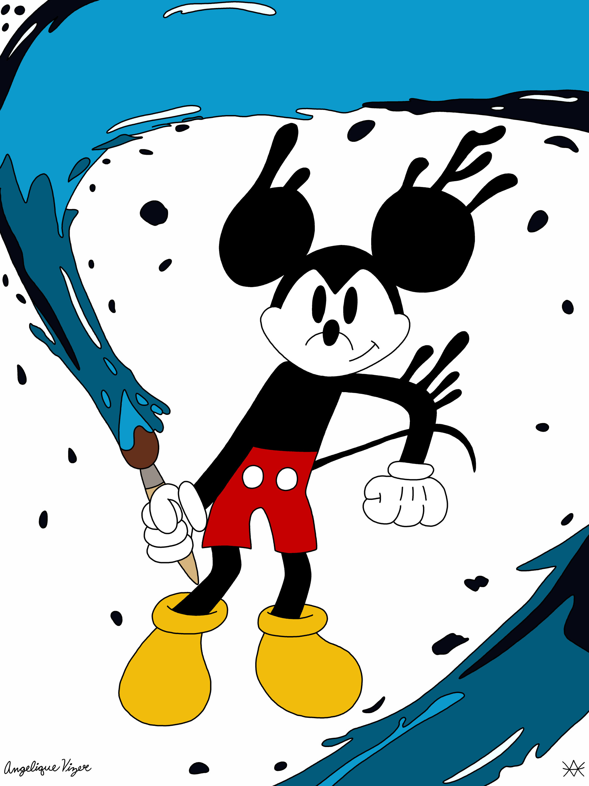 mickey mouse crying drawing