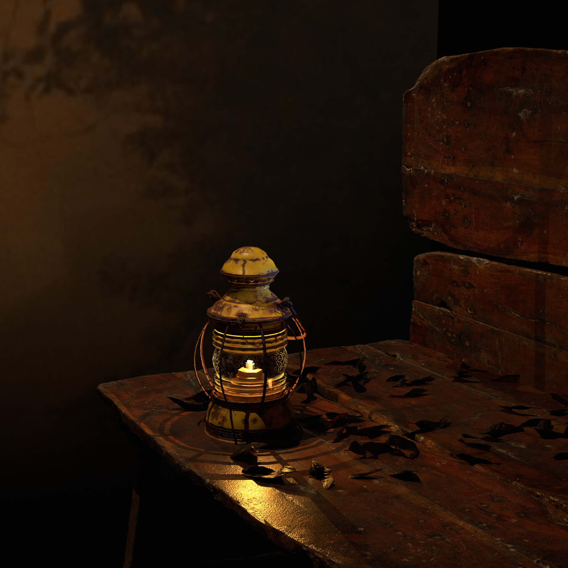 ArtStation - Rusty kerosene lamp