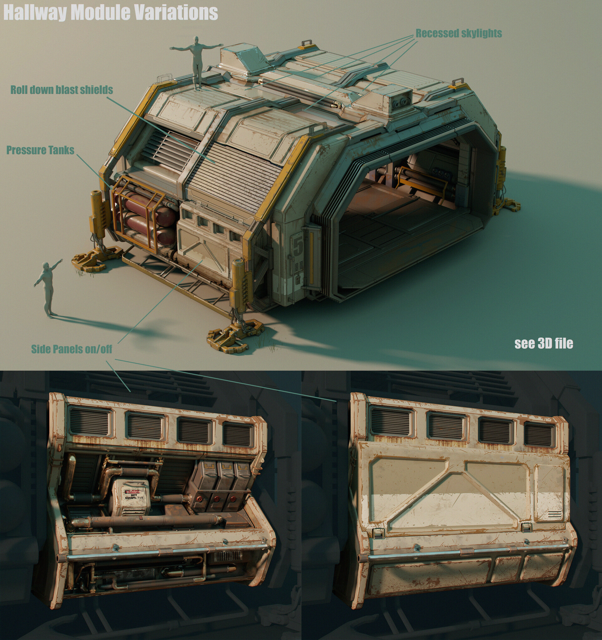 Jason Borne - Modular Hallway section design for Last Expedition with ...
