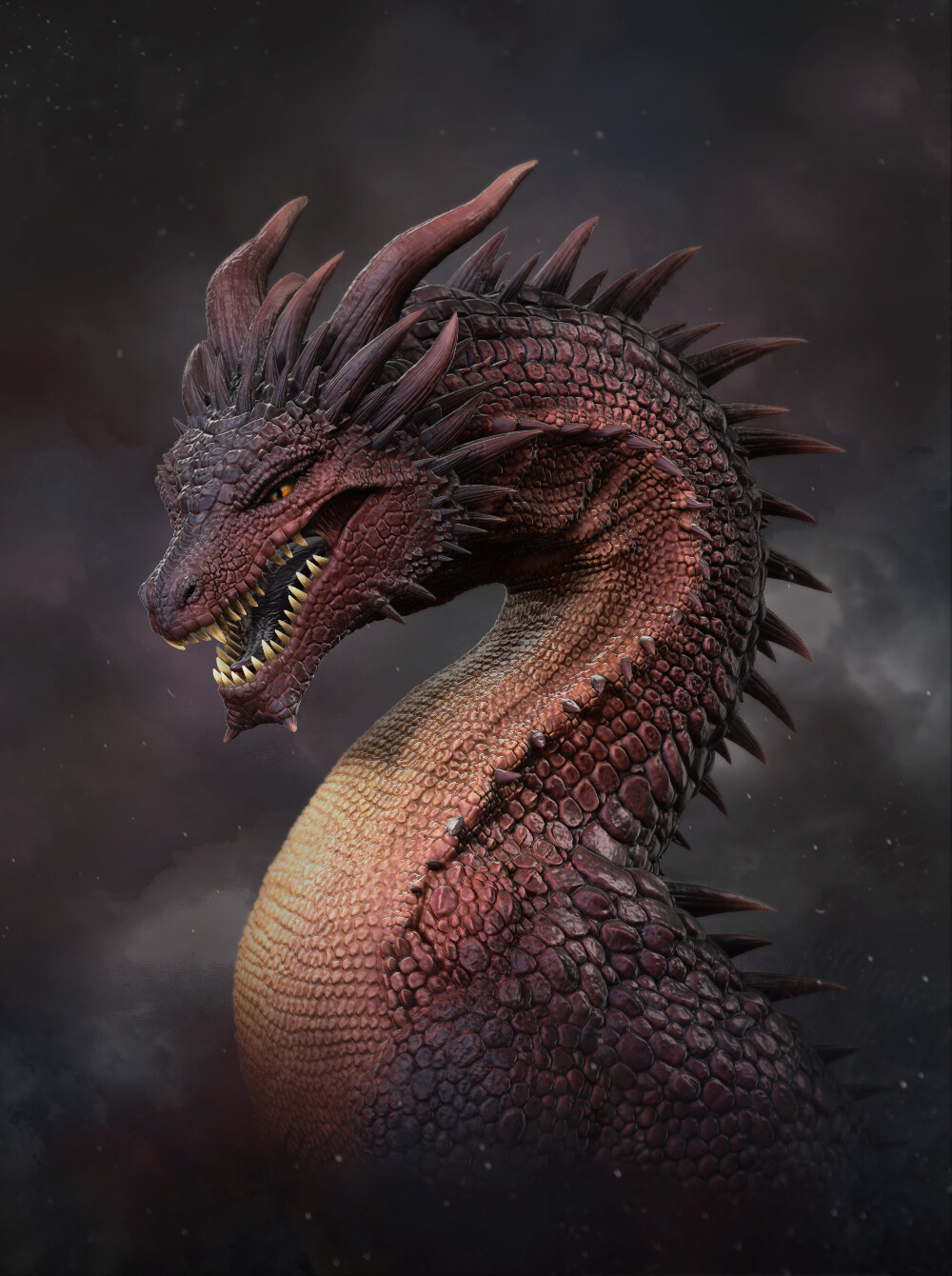 ArtStation - Red Dragon Bust