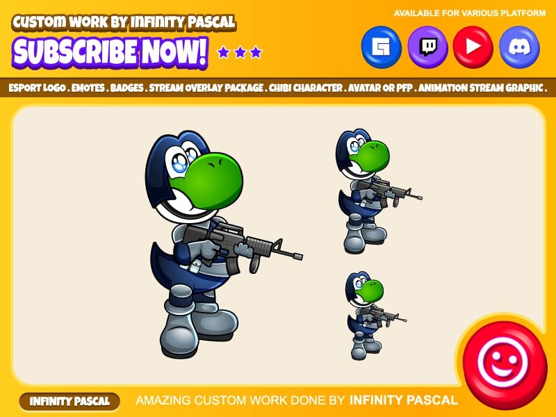 ArtStation - YOSHI AS AN ARMY Emotes