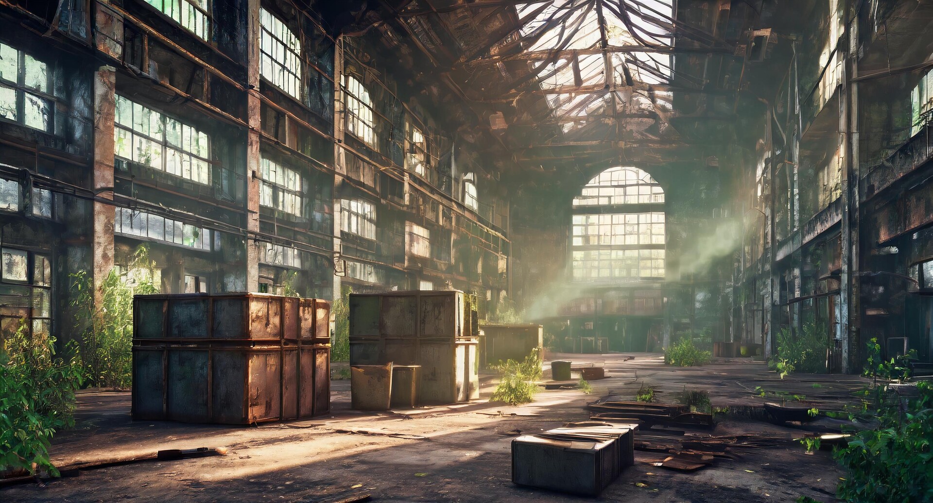 ArtStation - post apocalypse factory interior
