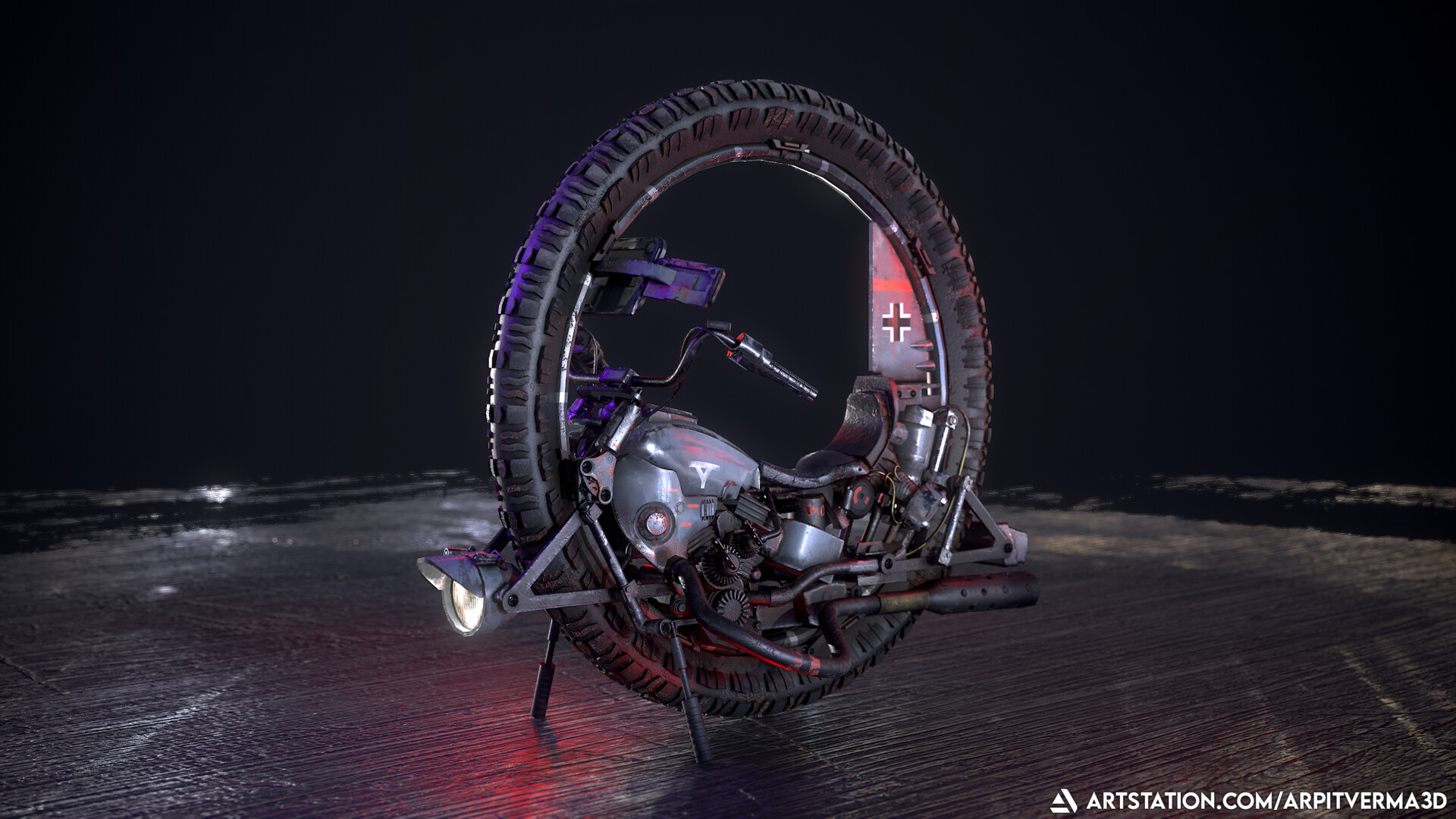 Arpit Verma - Sci-Fi Monowheel 3D Model Inspired by Wolfenstein 2