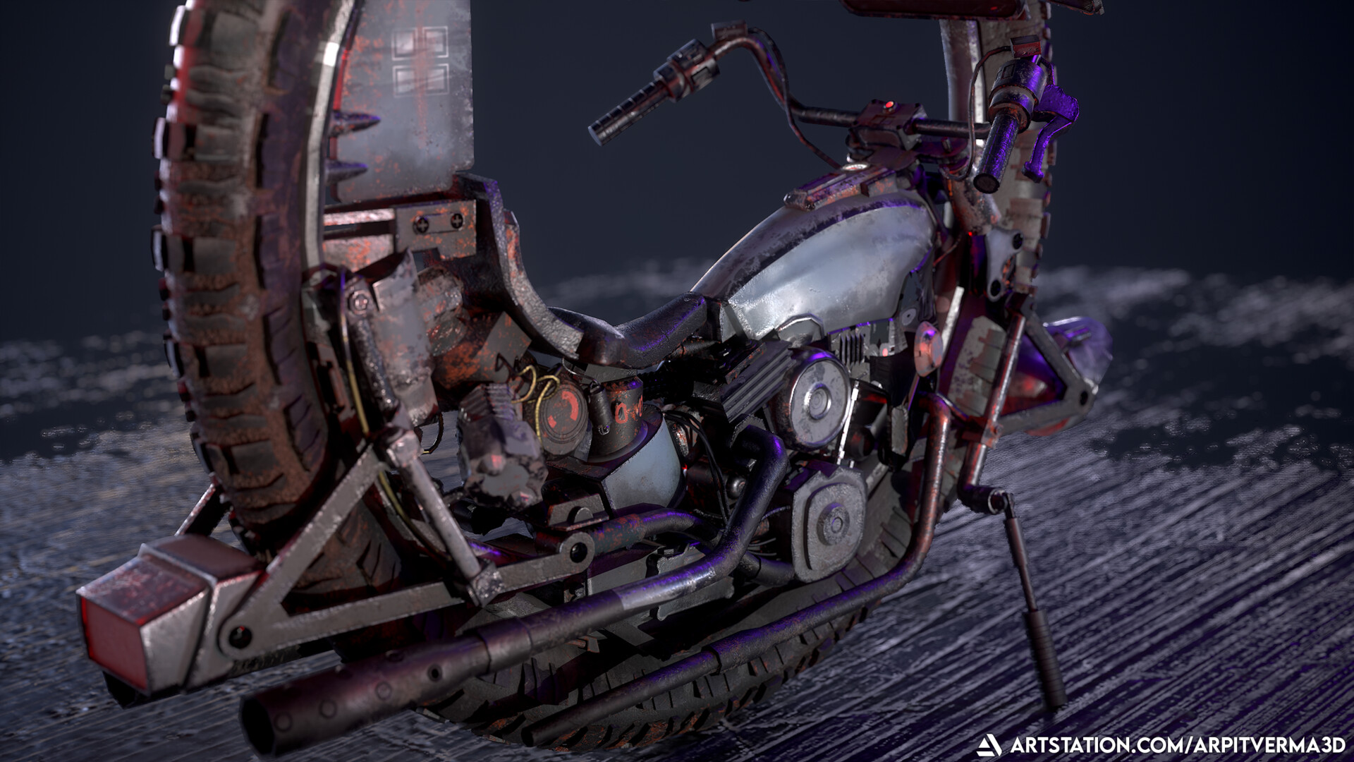 Arpit Verma - Sci-Fi Monowheel 3D Model Inspired by Wolfenstein 2