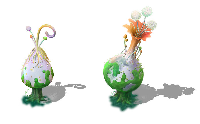 ArtStation - Cartoon version - hollow transparent spores