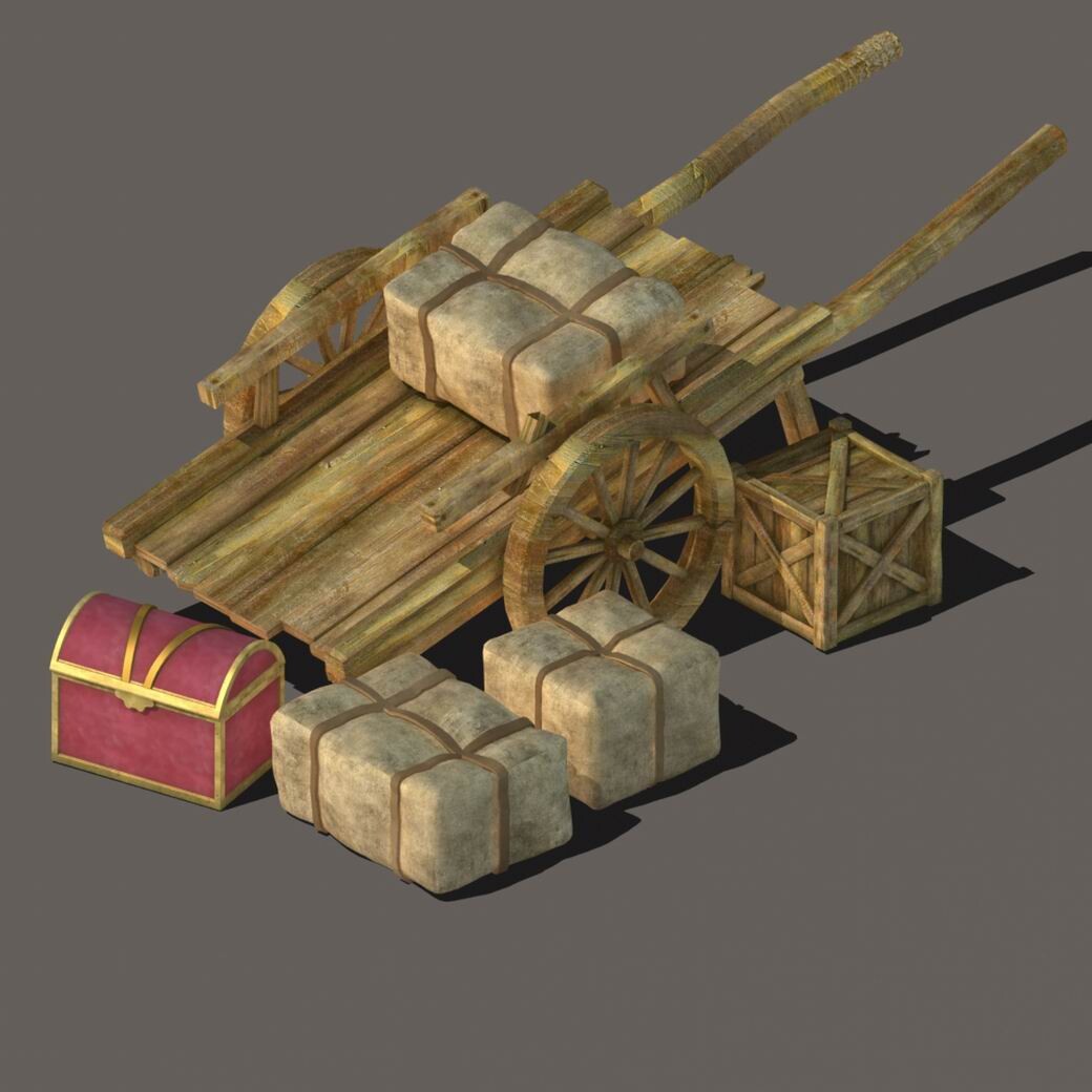 ArtStation - Ancient Transport Tool - Wooden Cart