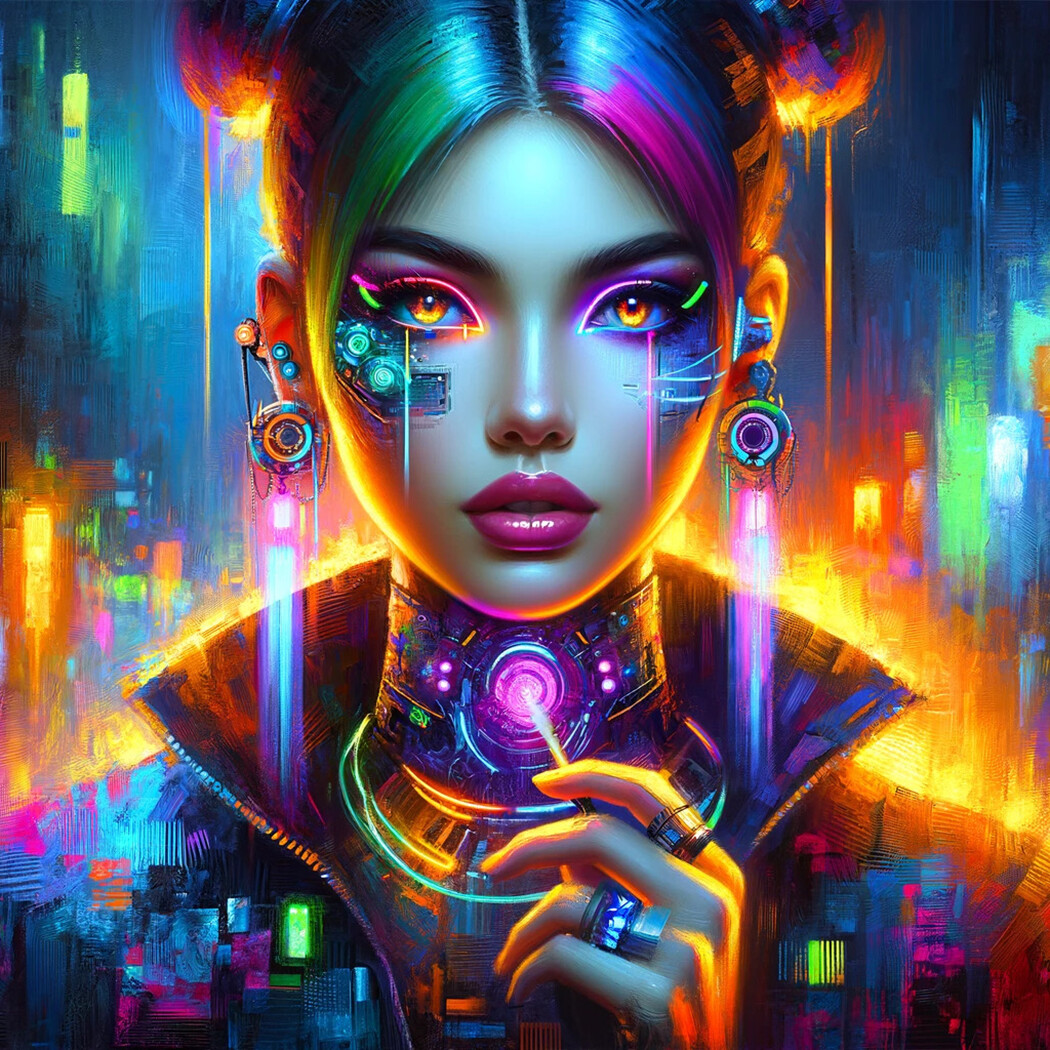 Archana - Neon Dreams: A Futuristic Urban Night Portrait - 2