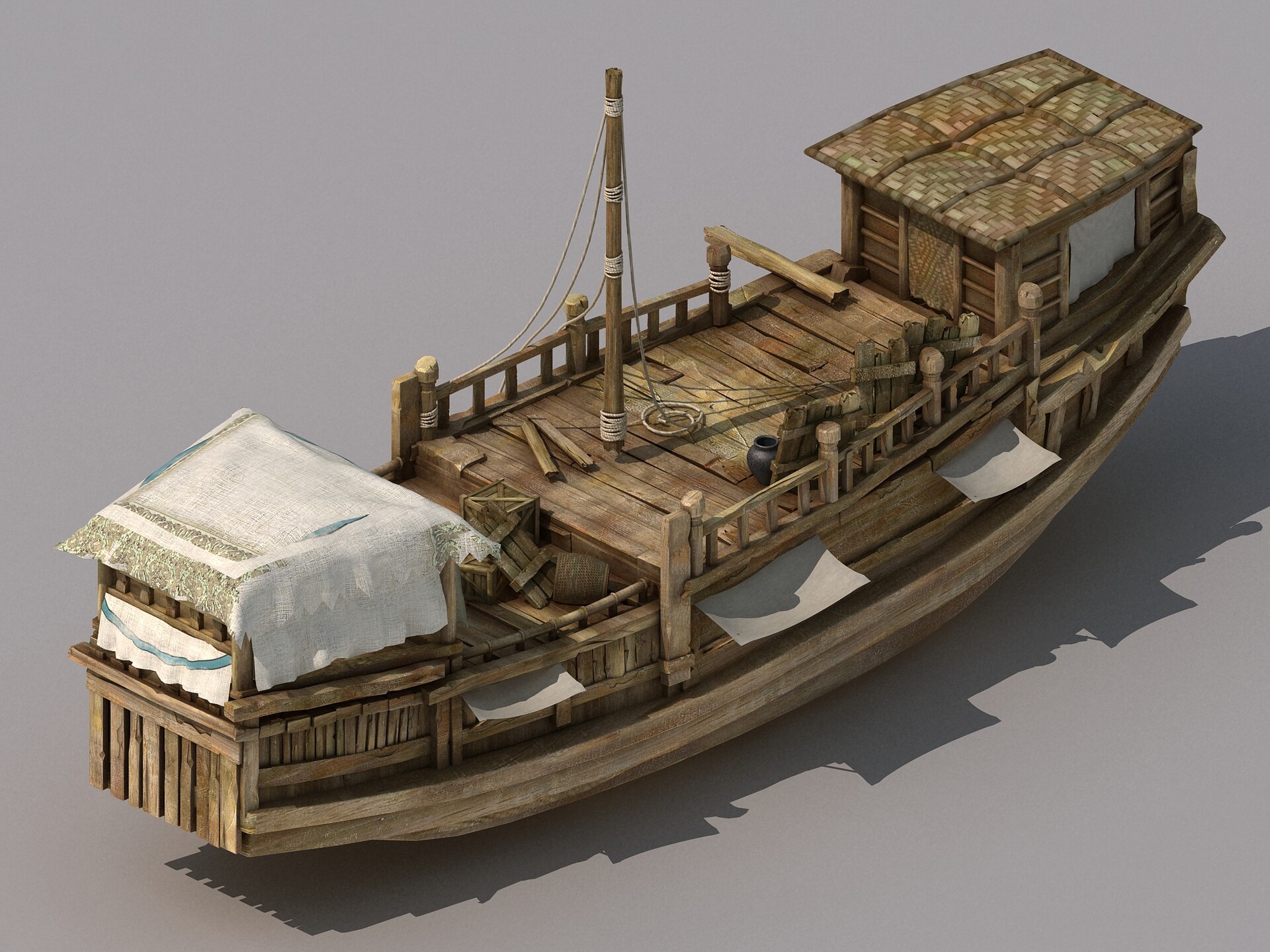 ArtStation - Transportation - Large wooden boat 2704