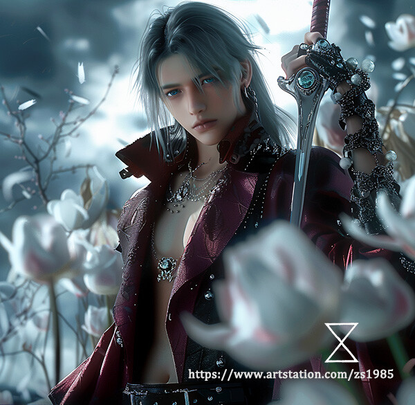 ArtStation - (鬼泣但丁)同人图_ruoxin zhang