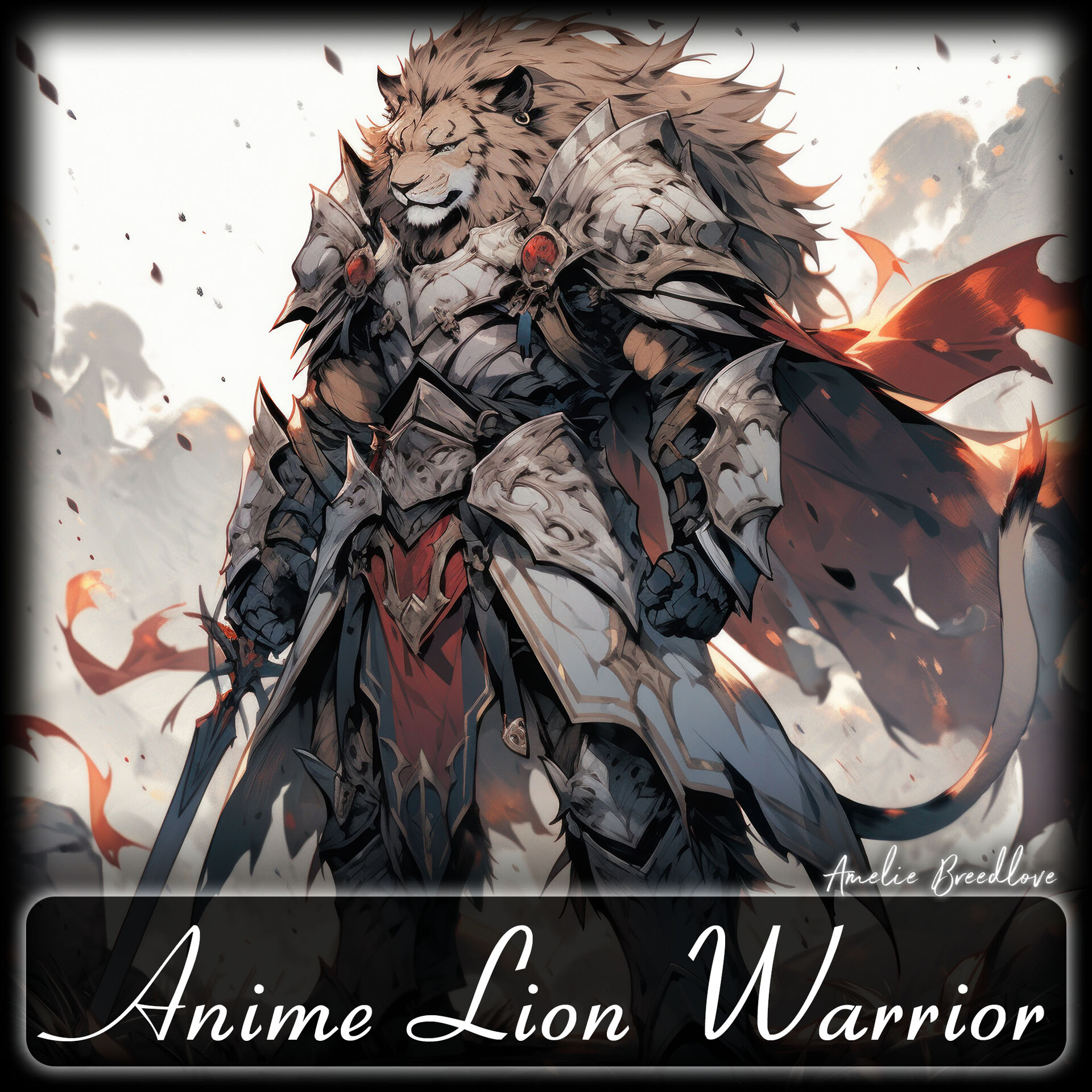 ArtStation - 230 Anime Lion Warrior (Full Body) Reference Pack | 4K | v.2