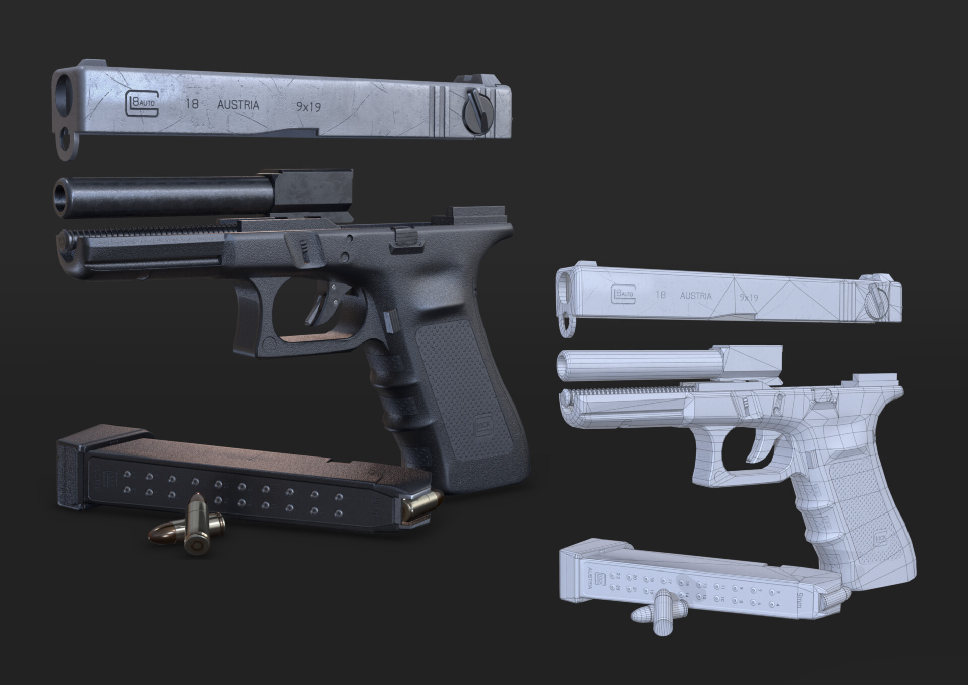 NerdyAdventurer - G18 handgun | 3D game ready model