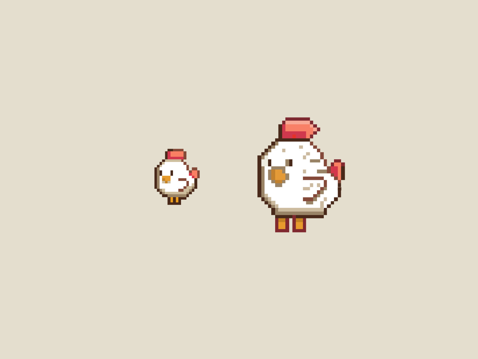 ArtStation - pixel chicken illustration