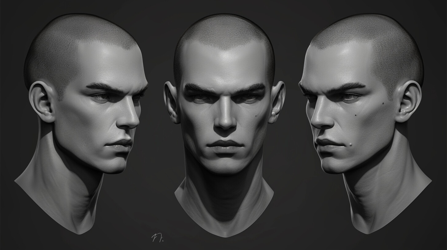 3D Head Sculpt References in 4K - Tika Art - +450 Male Head Sculpt ...