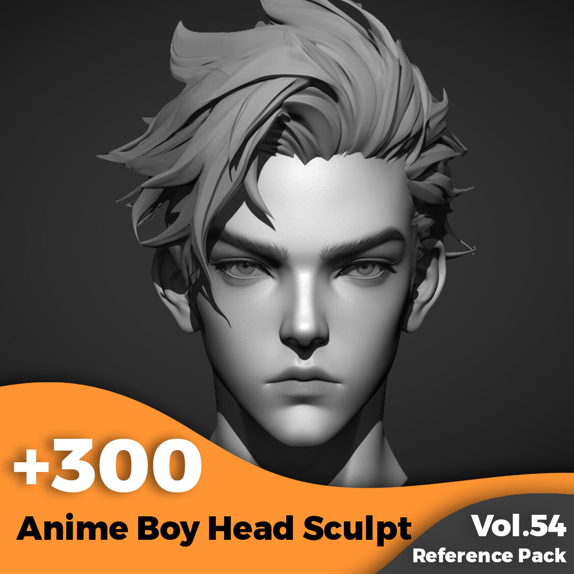 3D Head Sculpt References in 4K - Tika Art - +300 Anime Boy Head Sculpt ...