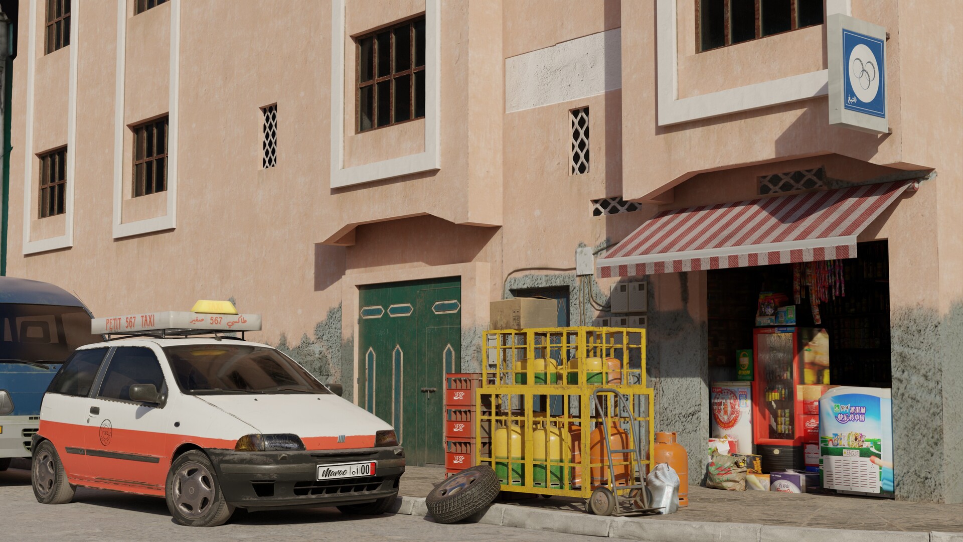 SvrMx - (Laayoune) Moroccan City Dusty Street Scene
