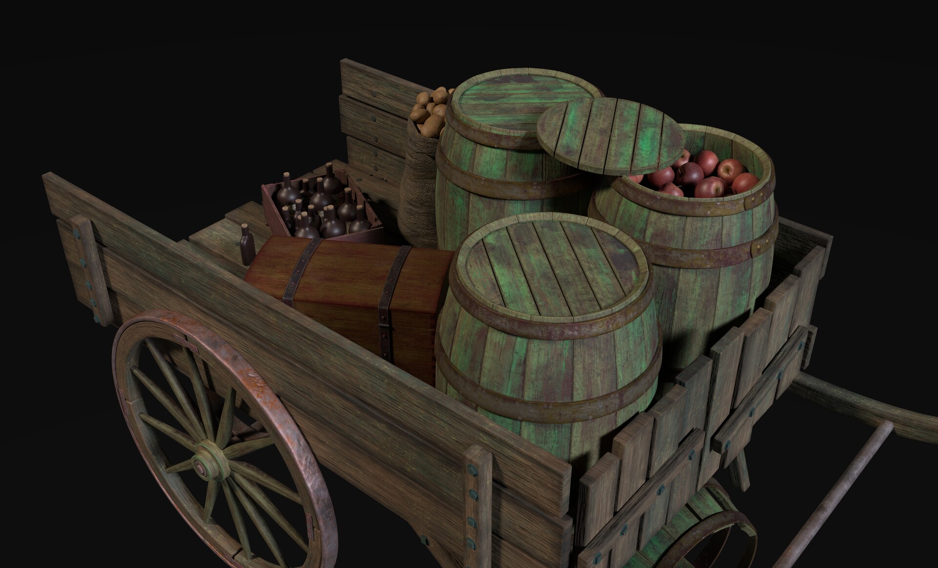 ArtStation - Wooden Carriage Cart