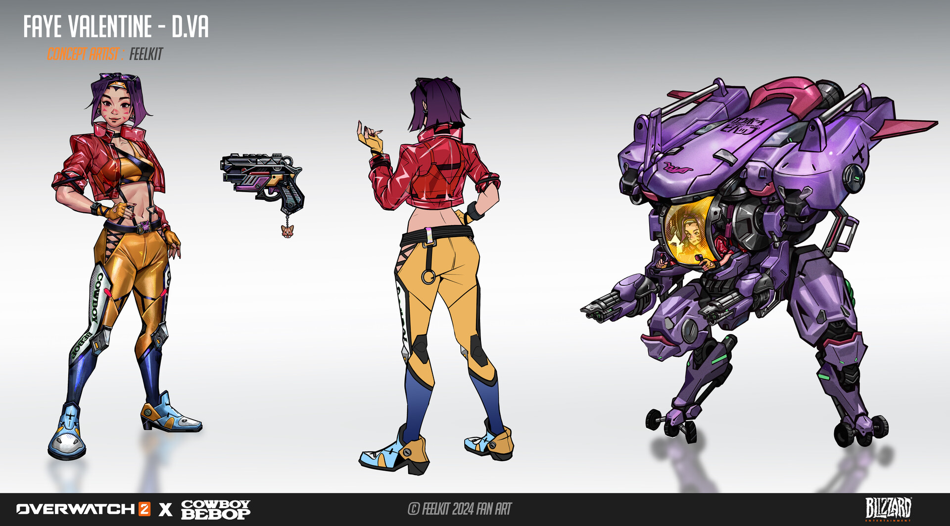 ArtStation - overwatch2 D.va- faye valentine cowboybebop Collaboration ...