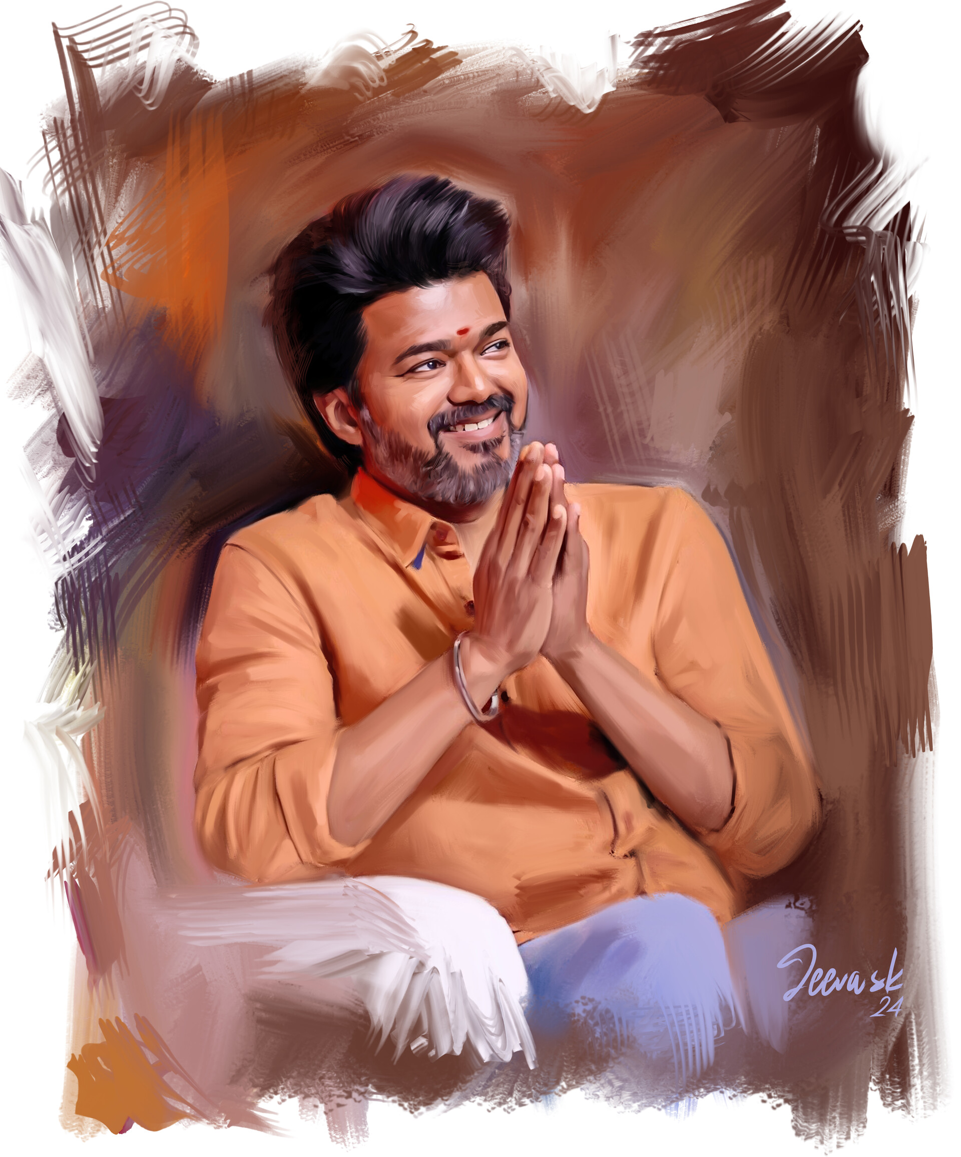 ArtStation - Thalapathy Vijay Painting 2024 #ThalapathyVijay #Vijay # ...