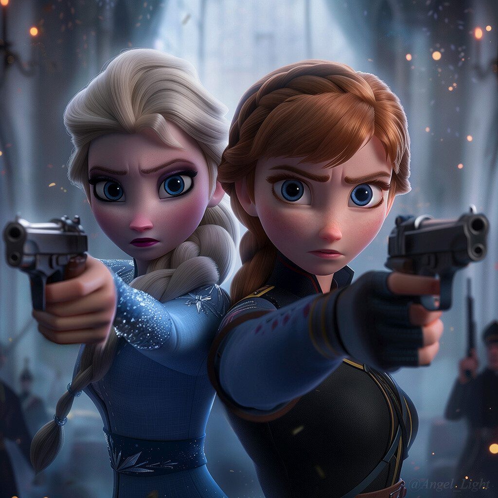 ArtStation - Elsa and Anna