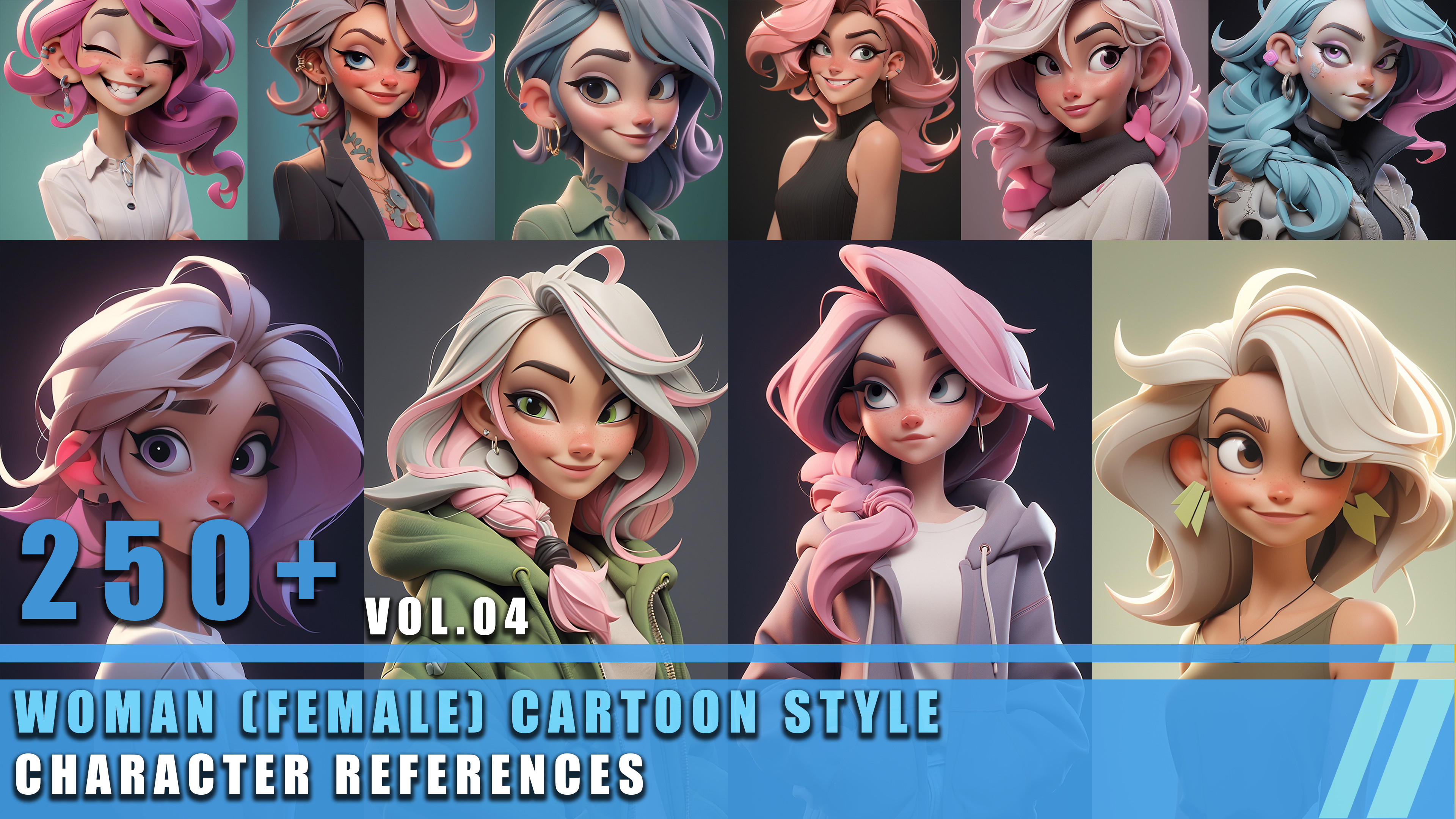 WaterLaw's Studio - 250+ Woman Female Cartoon Style - Character ...