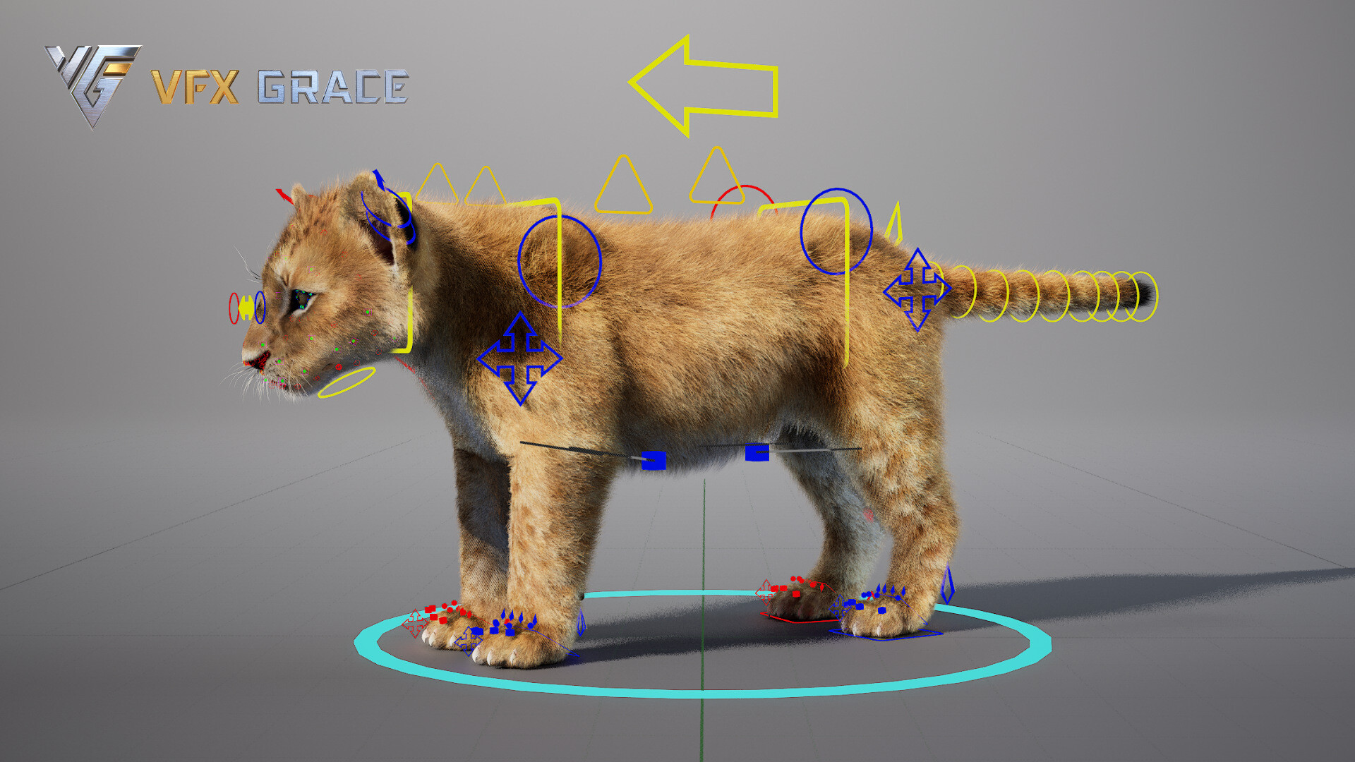 VFX models - Lion Cub Animated - UE Character Asset