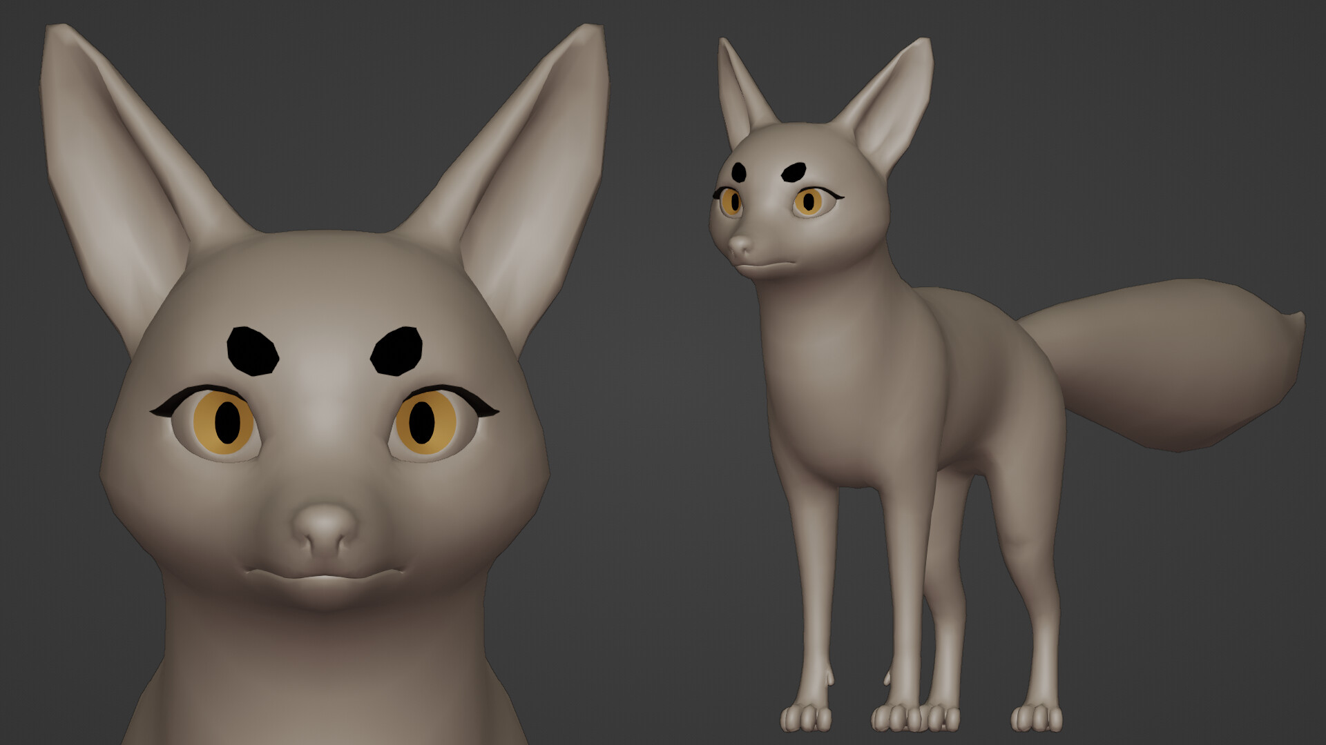 ArtStation - Stylized fox 3D model base mesh