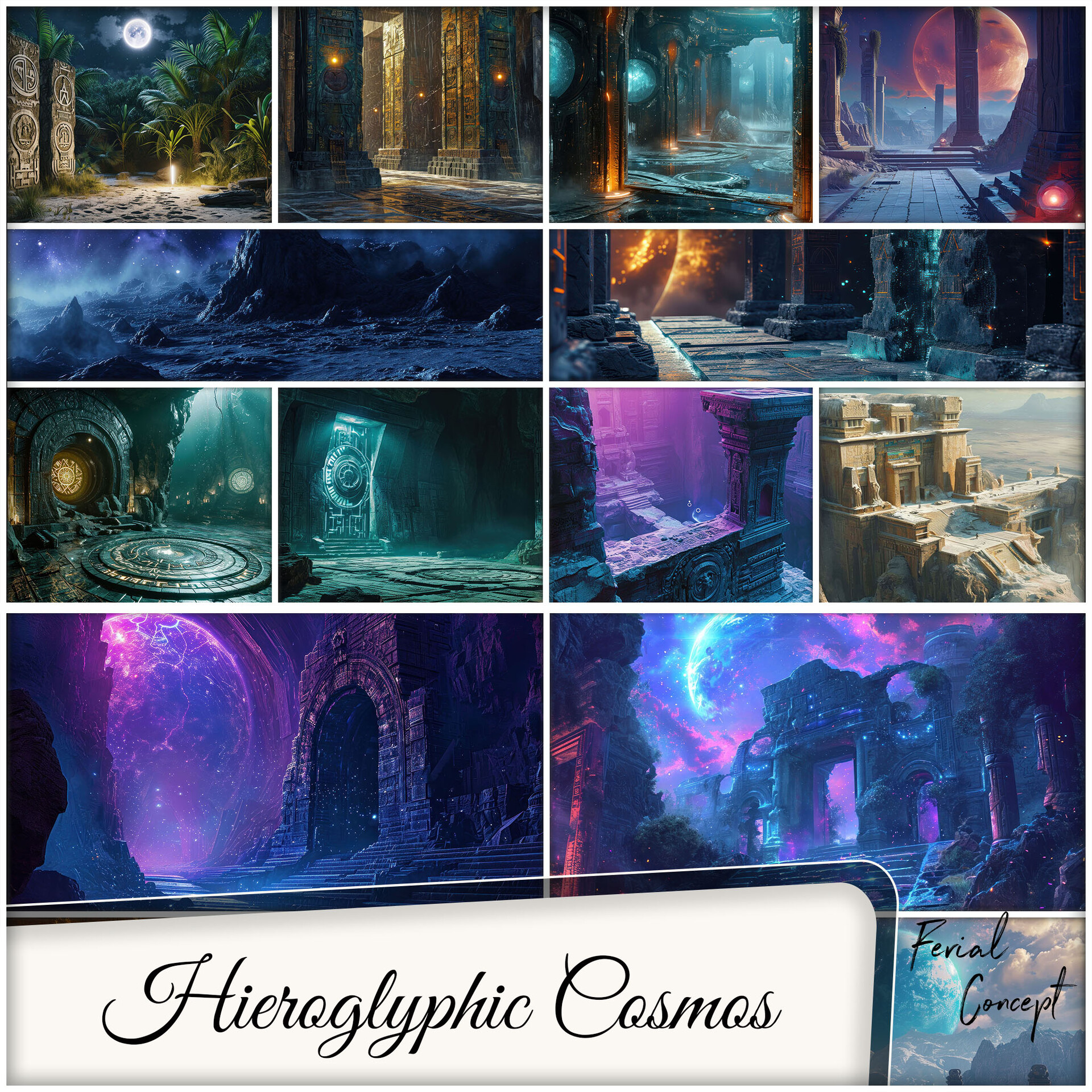 Ferial Concept - 🔹220 Hieroglyphic Cosmos Environment Concept Reference ...