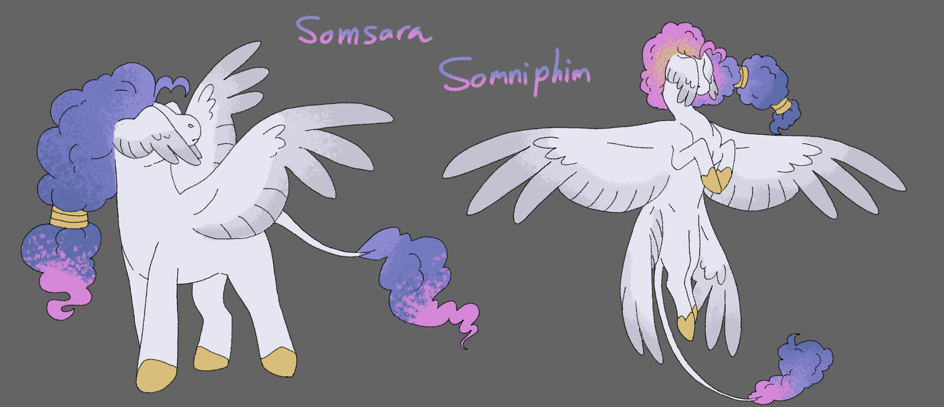 ArtStation - Fakemon - Somsara and Somniphim
