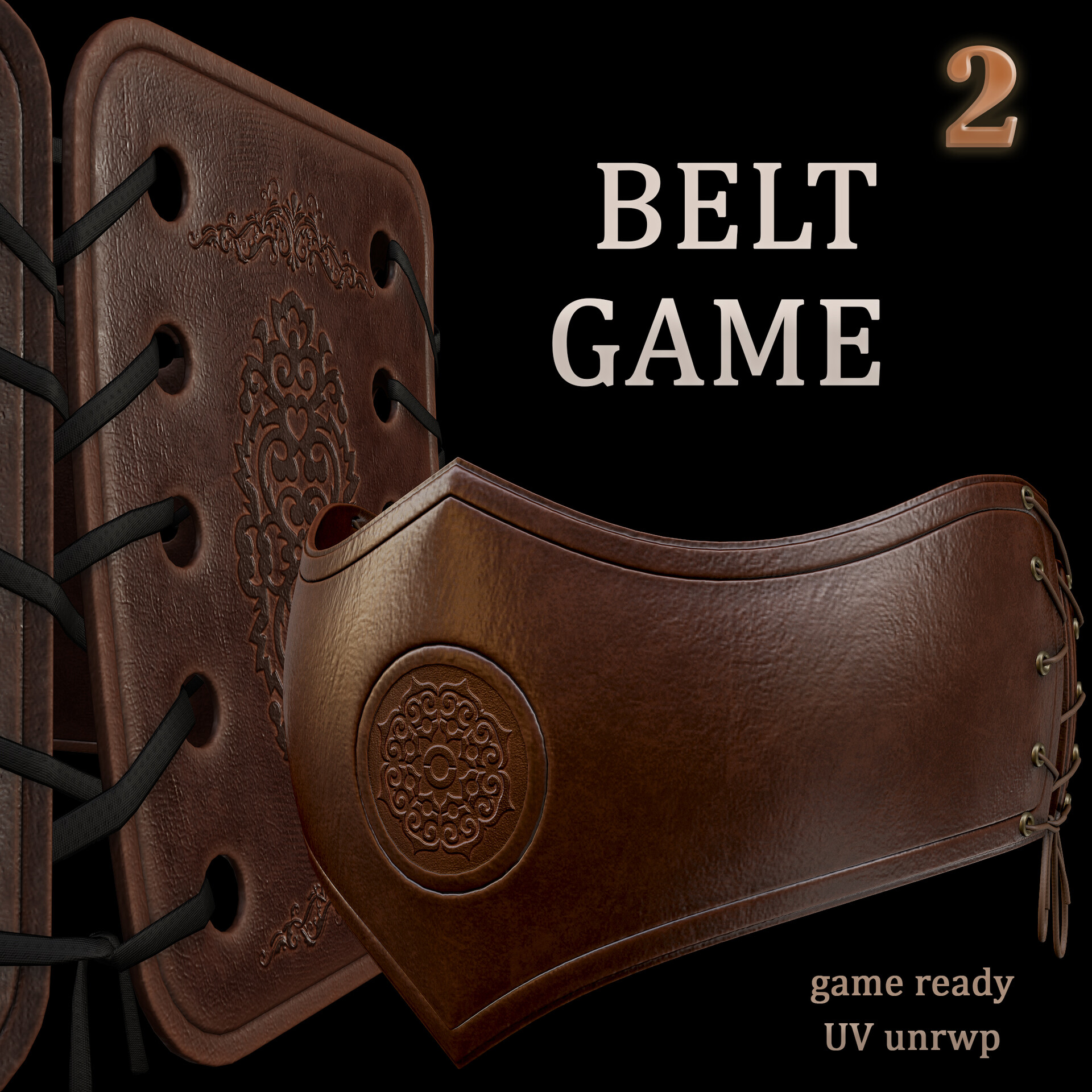 ArtStation - character belts (leather)