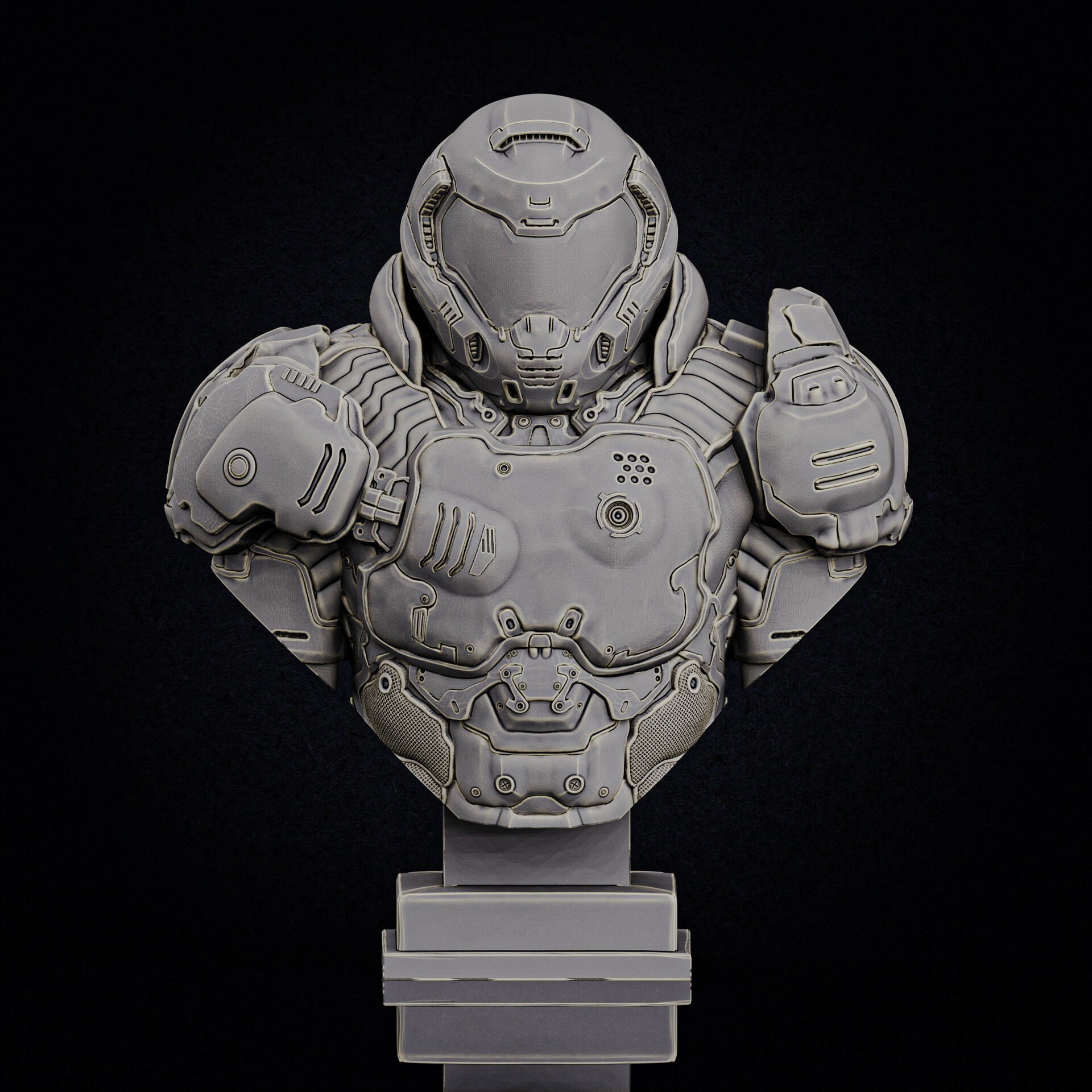ArtStation - Doomguy bust