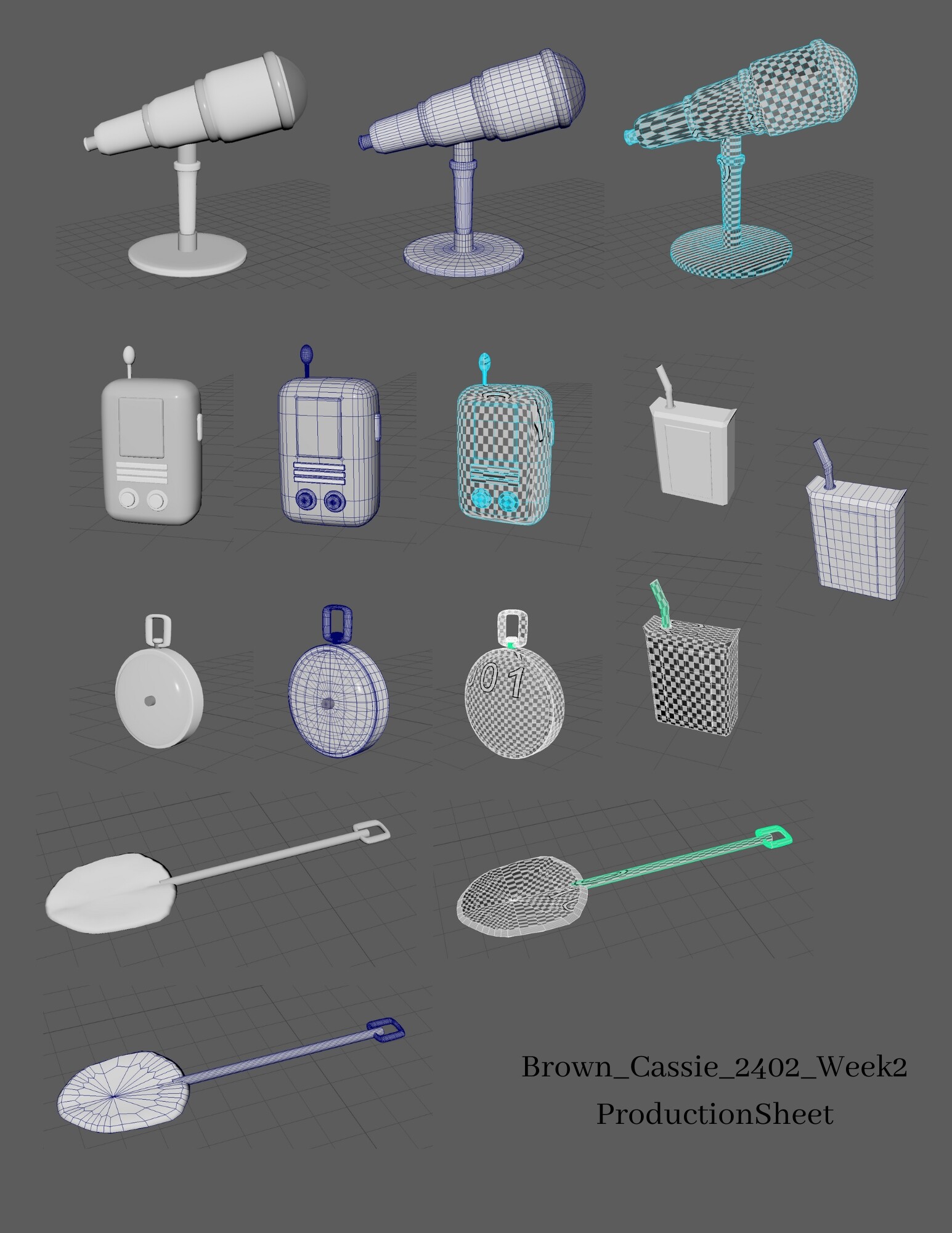 ArtStation - 3D Children's Adventure Assets - Production Sheet