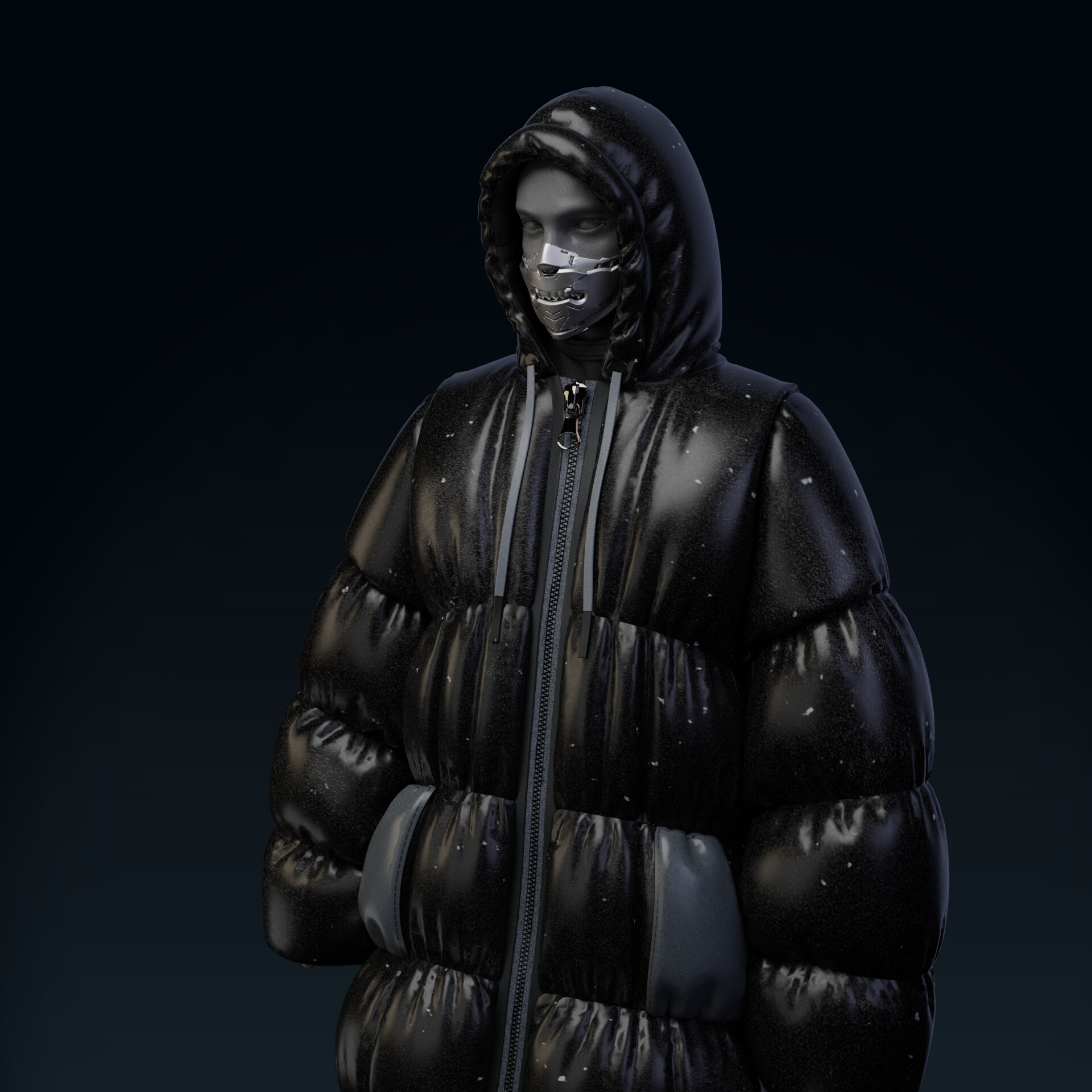 ArtStation - Animation of a Huge Puffer Jacket [CLO3D GARMENT, Blender3D]