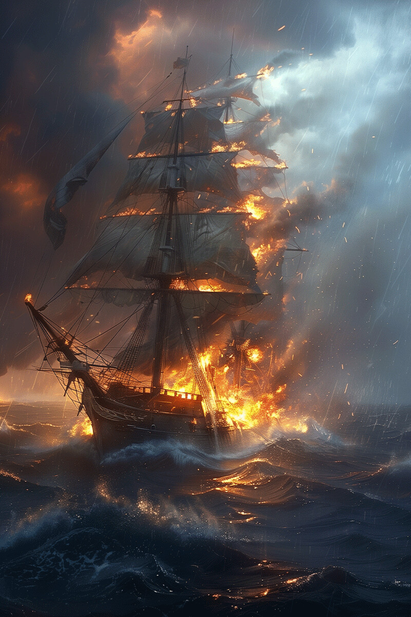 ArtStation - Viking Ship Fire