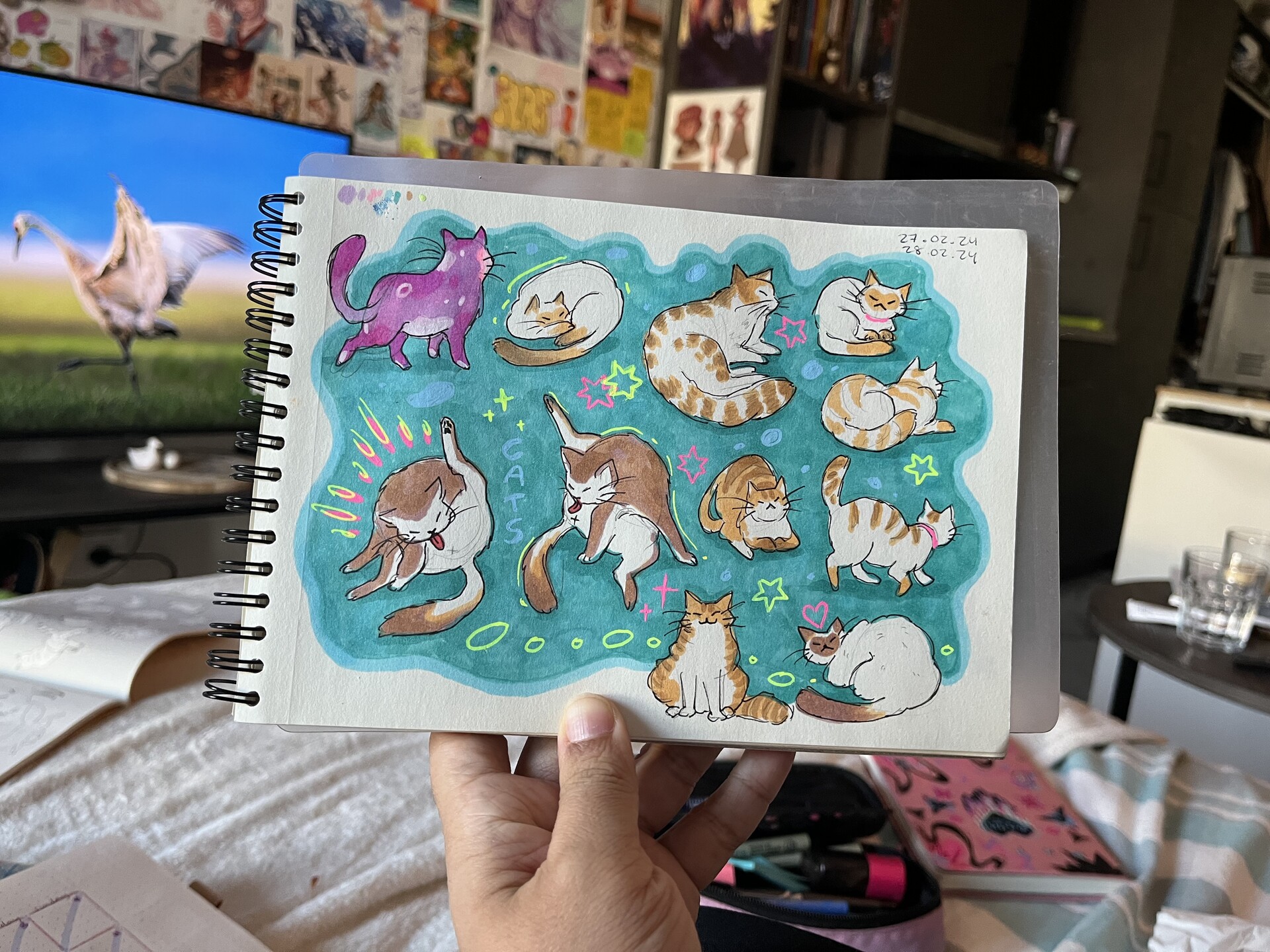 ArtStation - Cat practice ref heikala Lines book