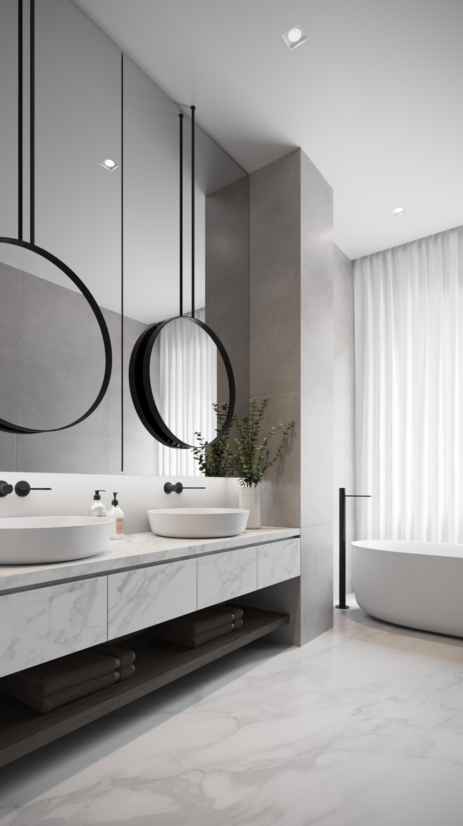 ArtStation - modern bathroom visualization