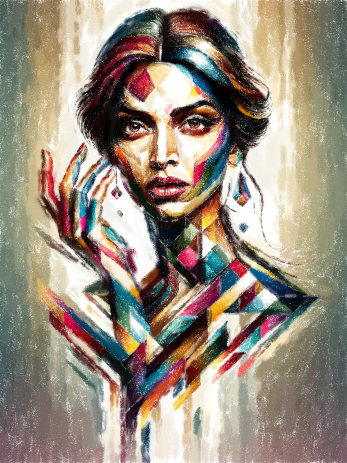 Archana - Ethereal Fusion: The Geometric Tapestry of Resolute Beauty