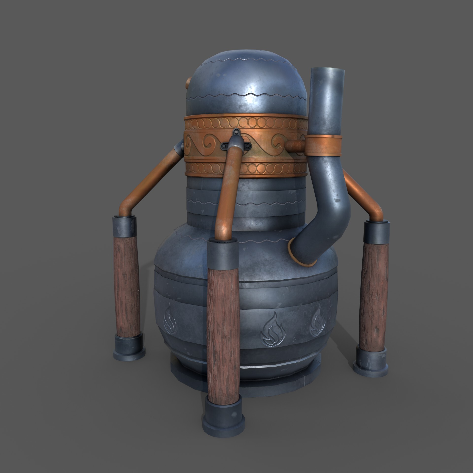 ArtStation - Stylised Boiler - Chaudière stylisé - Handpainted
