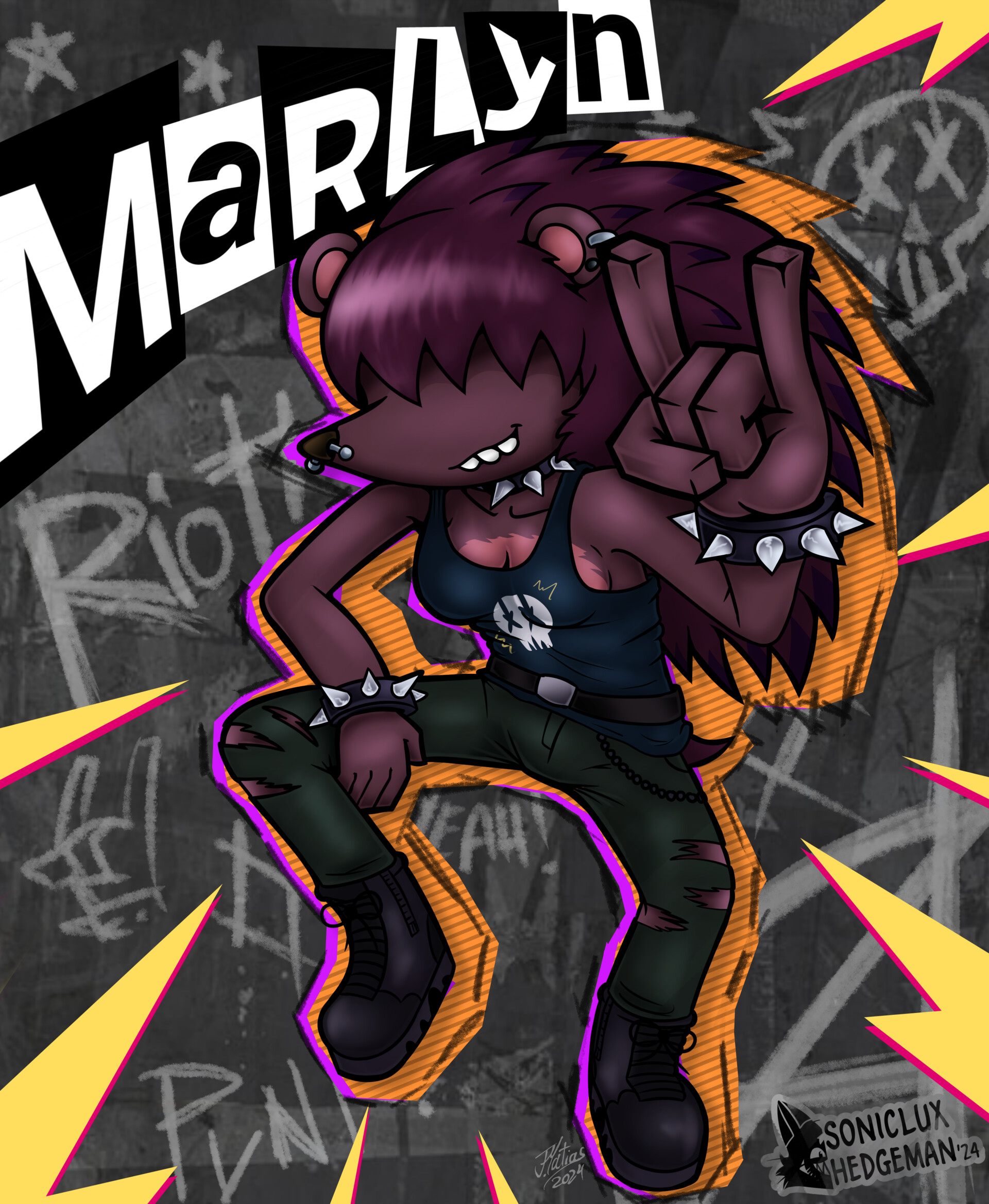 ArtStation - Marlyn, the punk hedgehog